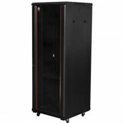 Szafa stojąca RACK 19" 42U 600x1000mm drzwi szklane czarna NEKU FLR ...