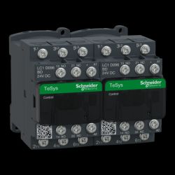 Reversing contactor, 3 pole, 9 A, 400 V, 3 Form A (NO), coil 24 VDC ...