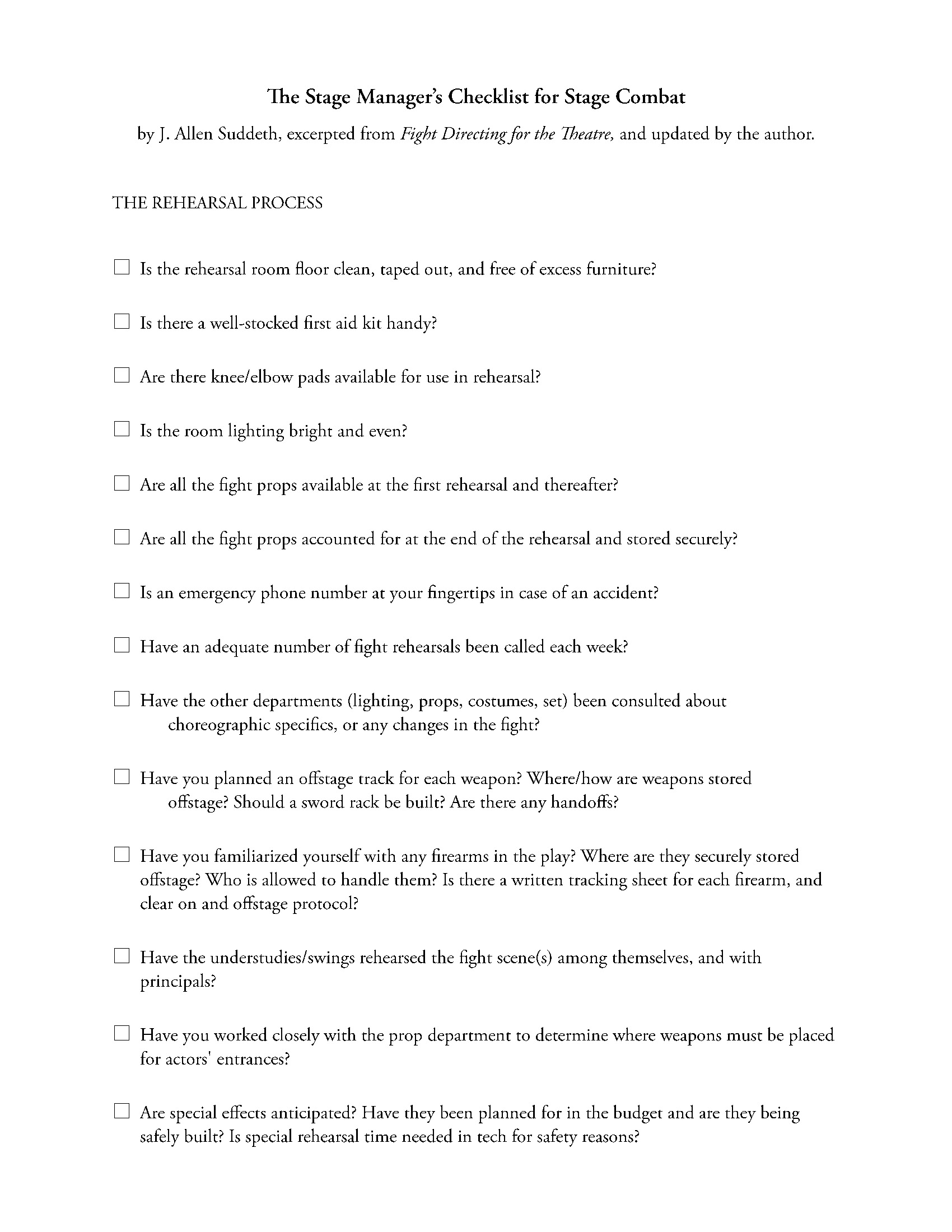 The Stage Manager's Toolkit