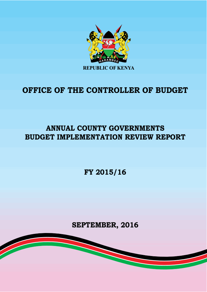 Annual County Budget Implementation Review Report FY2015/16