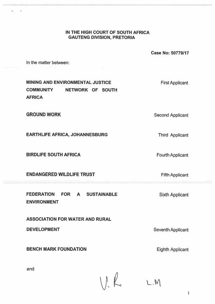 MEC Affidavit in Support of Postponement Application 16 10 2018