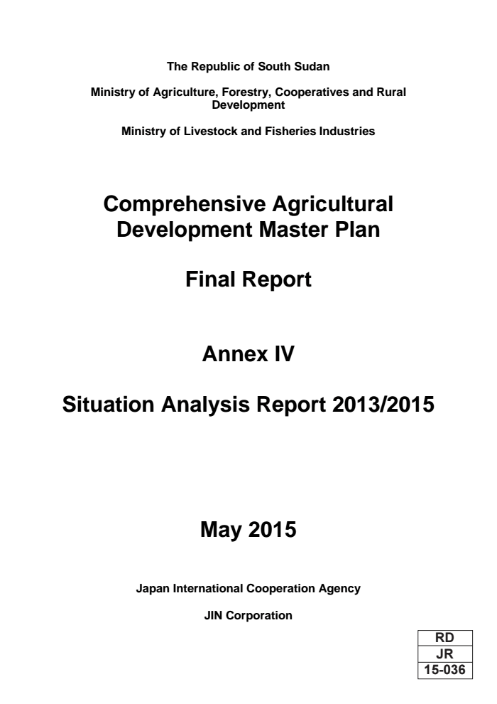 Comprehensive Agricultural Development Master Plan for Sudan