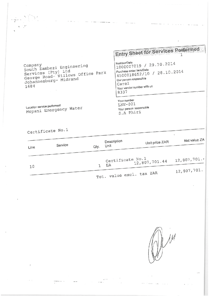 Documents: Mopani project