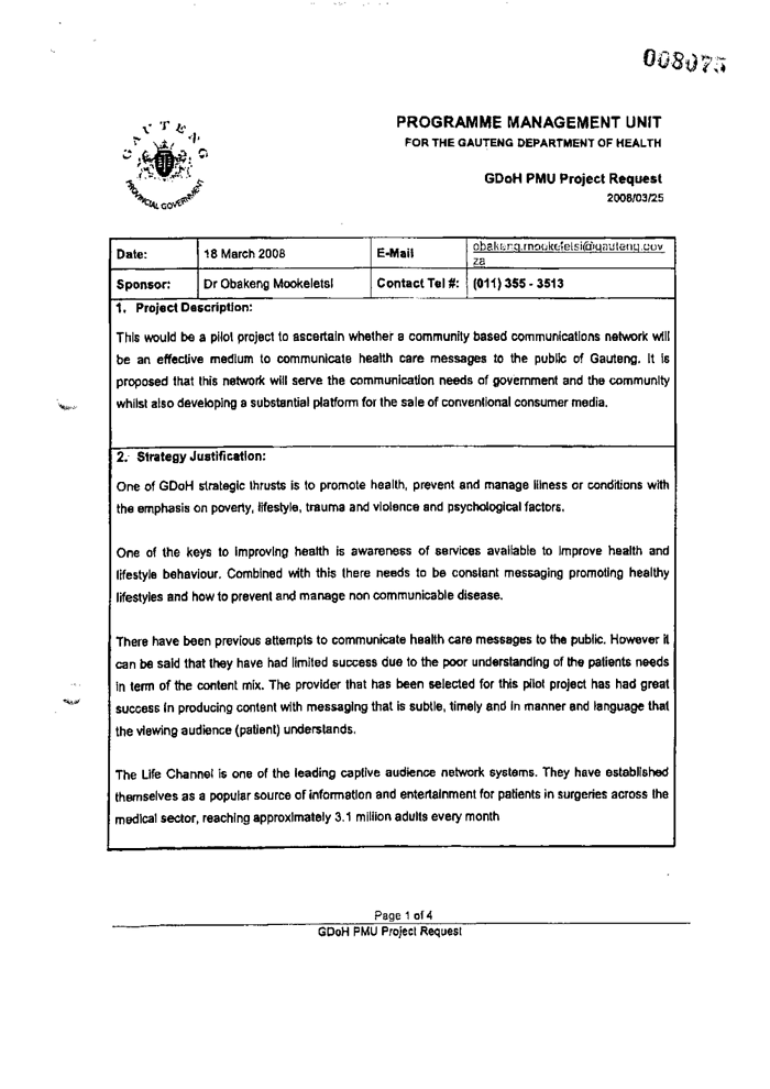 Annexure LA0077 PMU s Project Proposal For TLC Pilot Project annexure-la0077-pmu-s-project-proposal-for-tlc-pilot-project