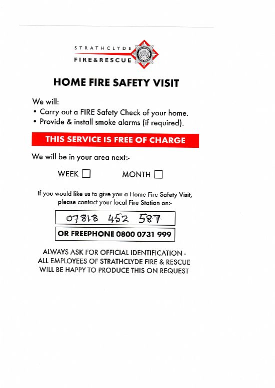 Kilmun Community Council | Fire Service - Free Safety Visit