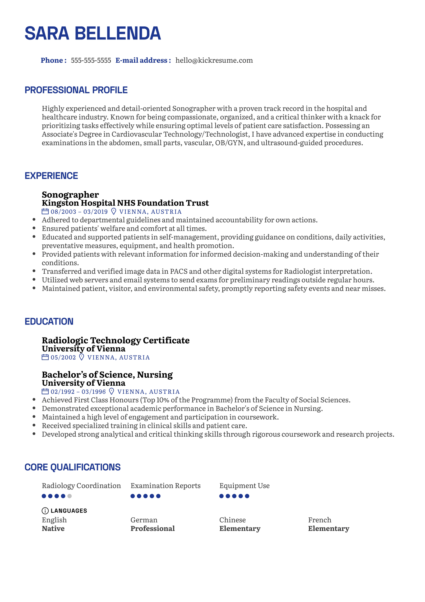 Ultrasound Resume Template
