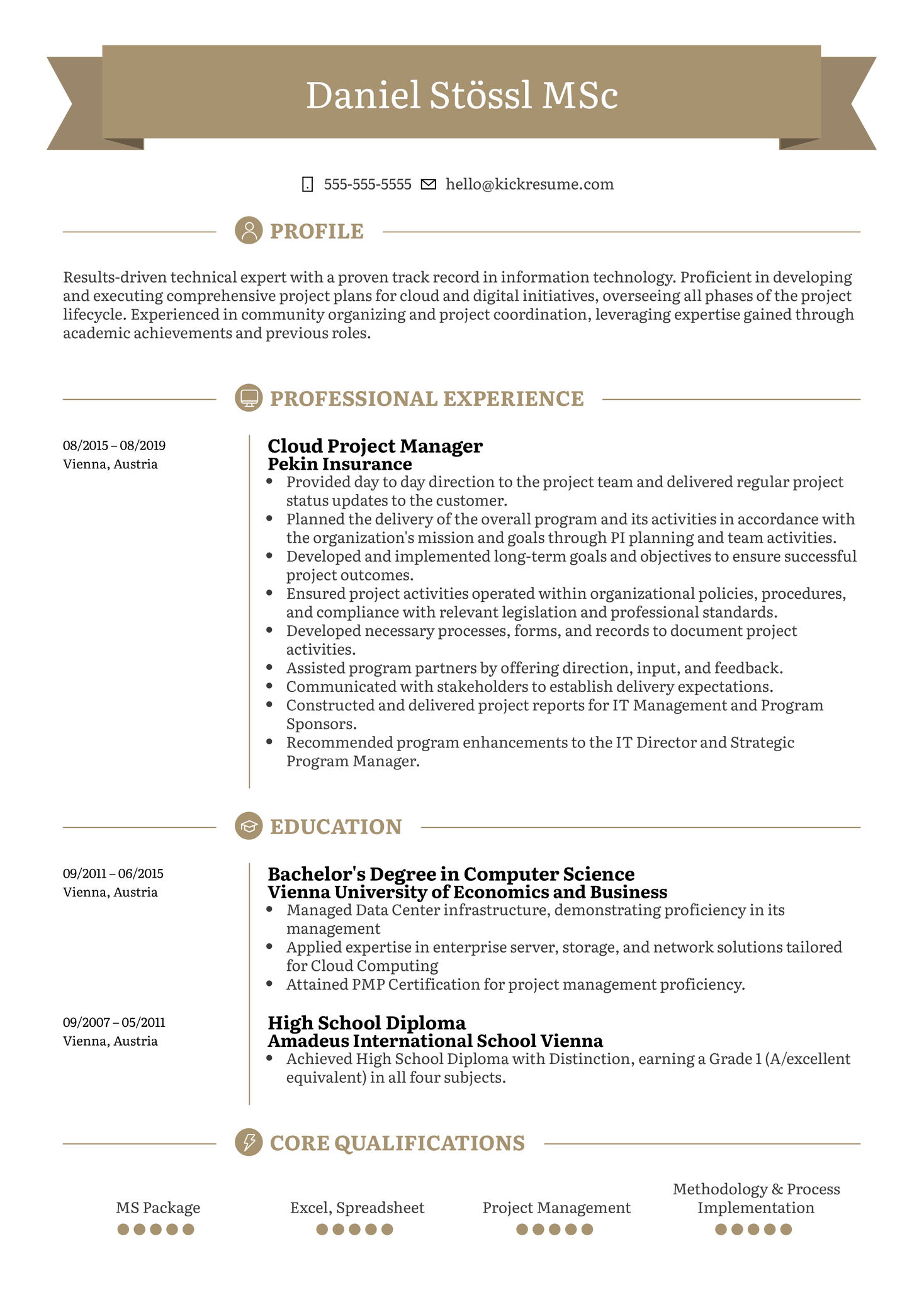  Project Manager Resume Sample Kickresume