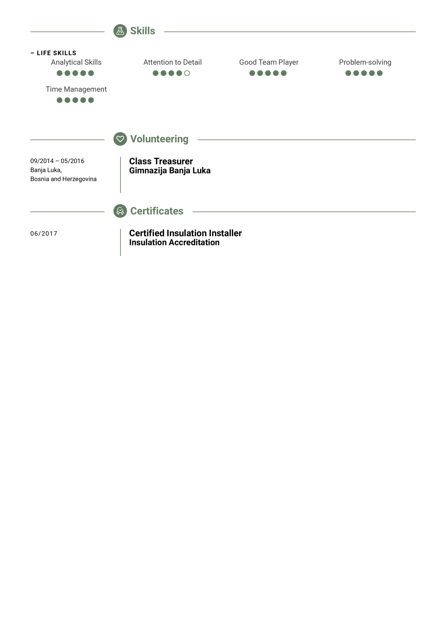 Insulation Installer Resume Example | Kickresume