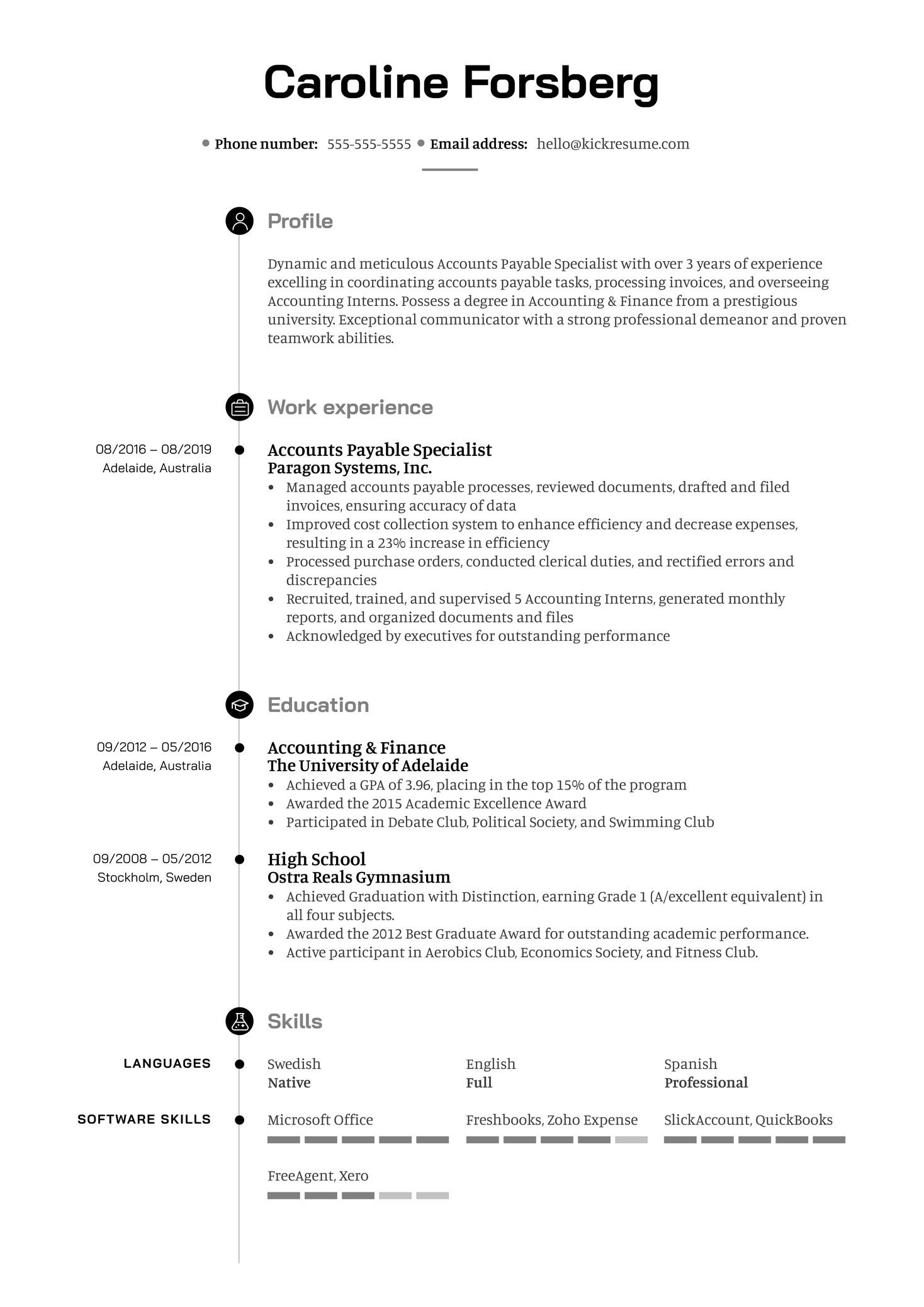 Accounts Payable Specialist Resume Example Kickresume
