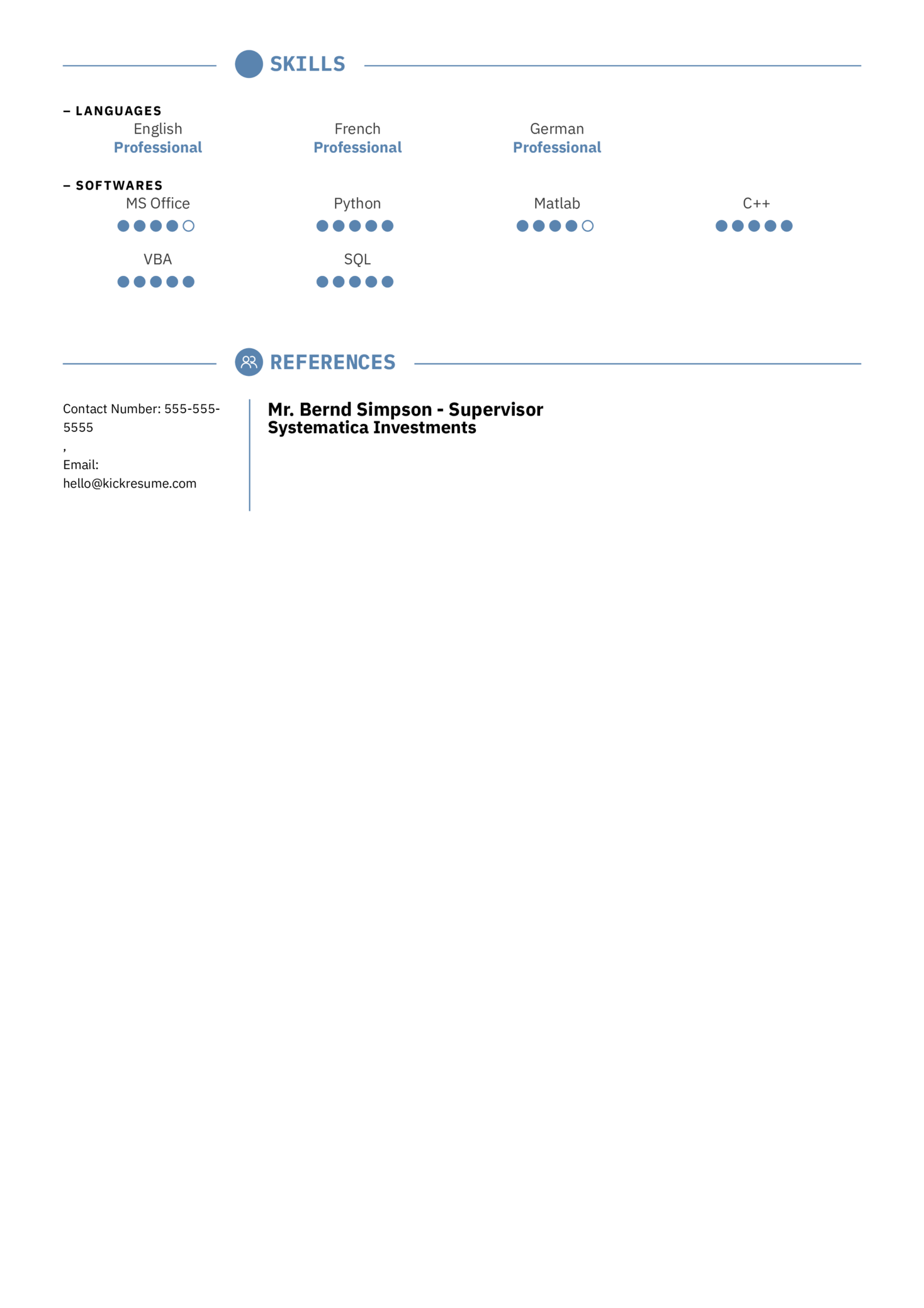 Quantitative Analyst Resume Sample | Kickresume