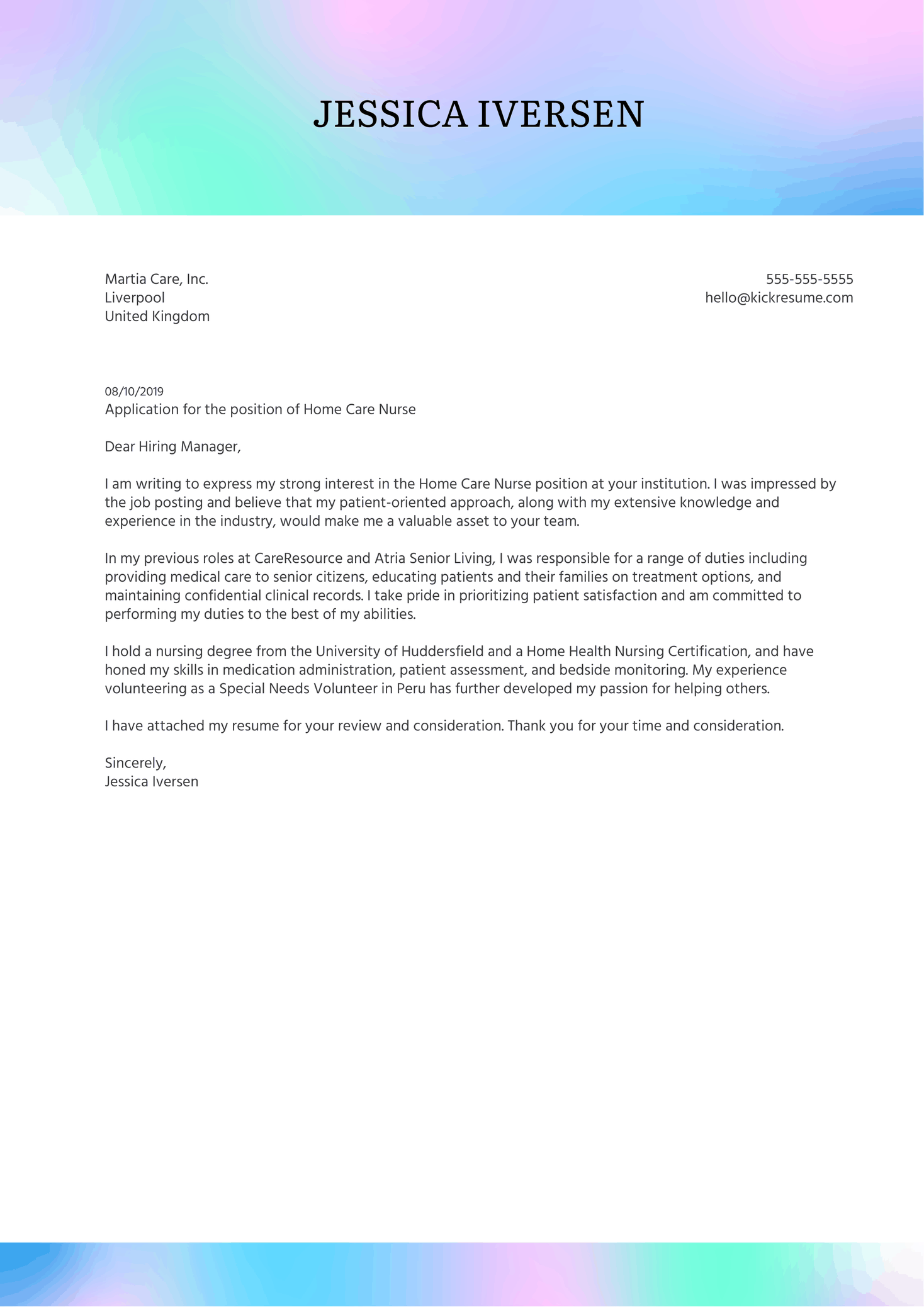 Lululemon Nurse Discount Application Letter