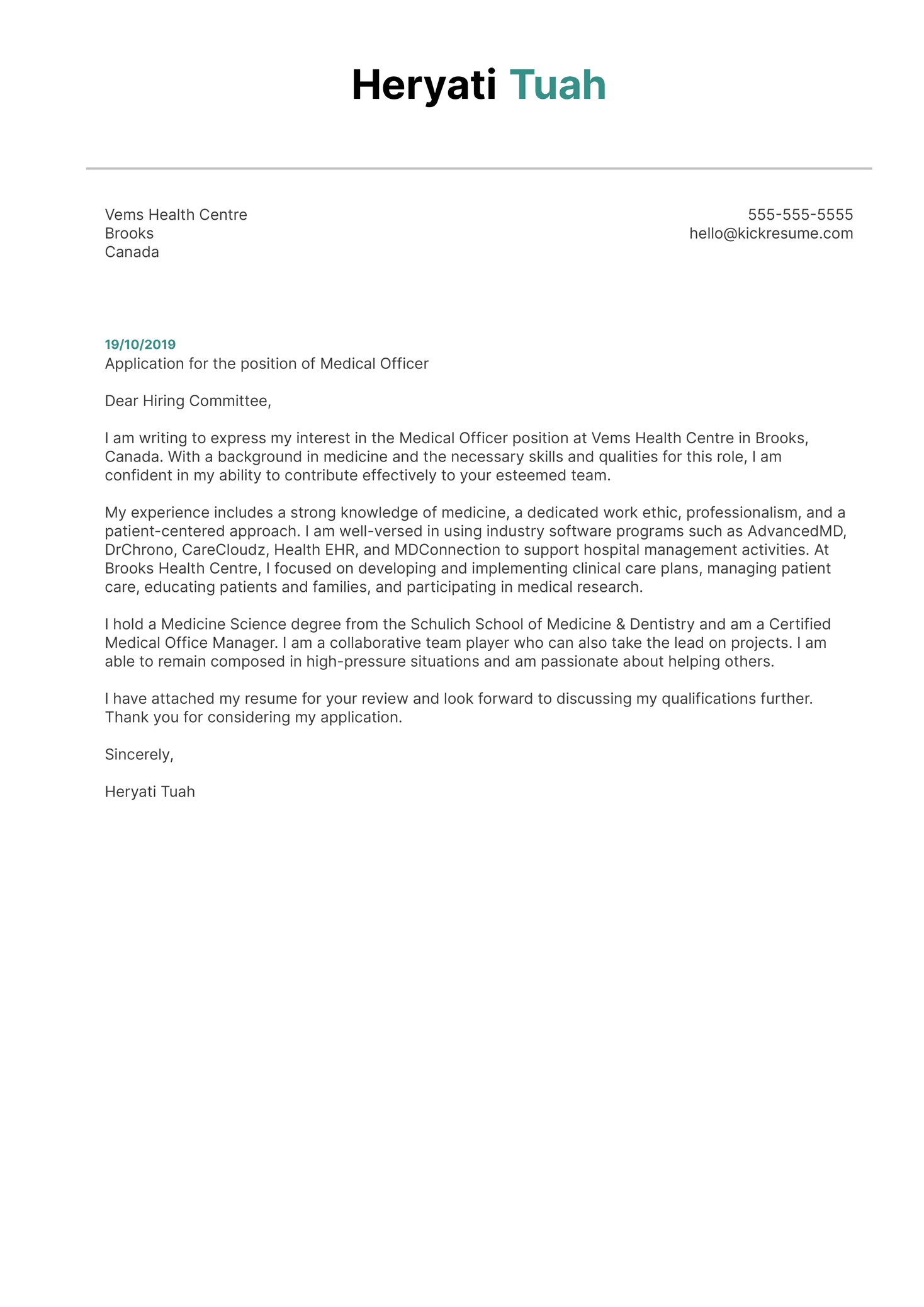 Medical Cover Letter 10 Examples Format Sample Examples Bank2home