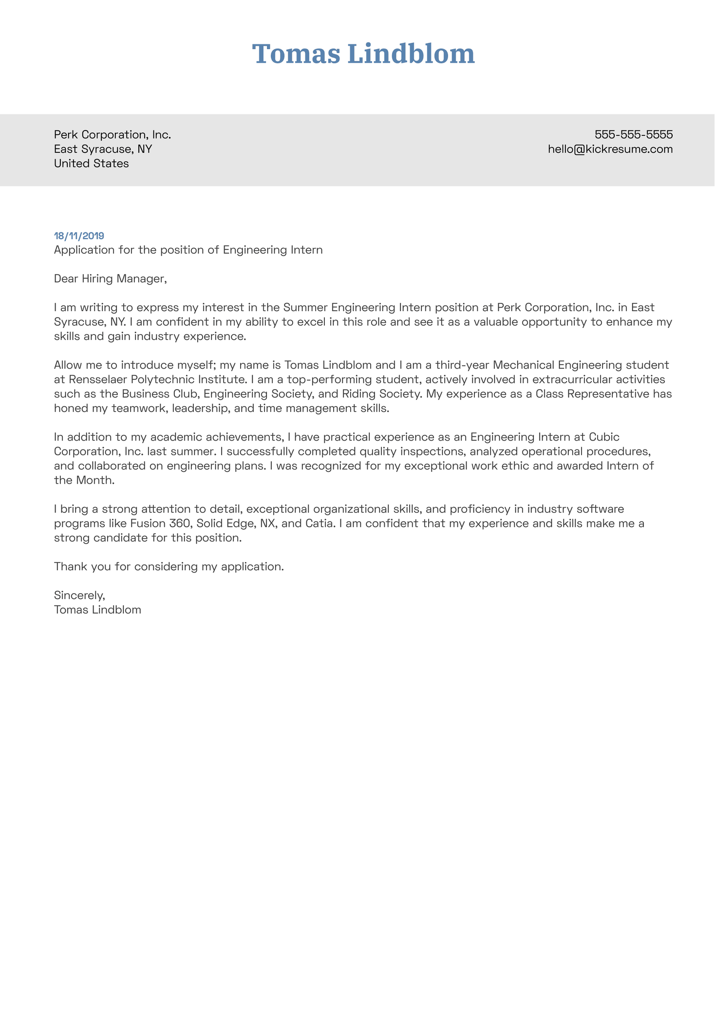 Example Engineering Cover Letter For Your Needs Letter Template 