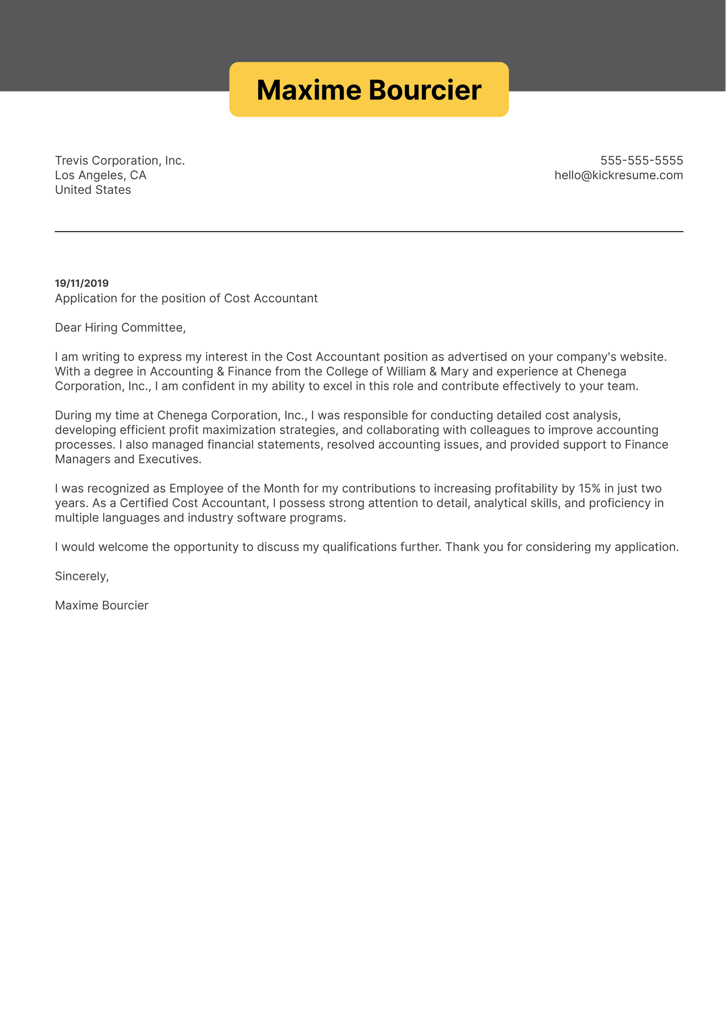 Assistant Accountant Cover Letter Example Kickresume Vfx Job Resume In 