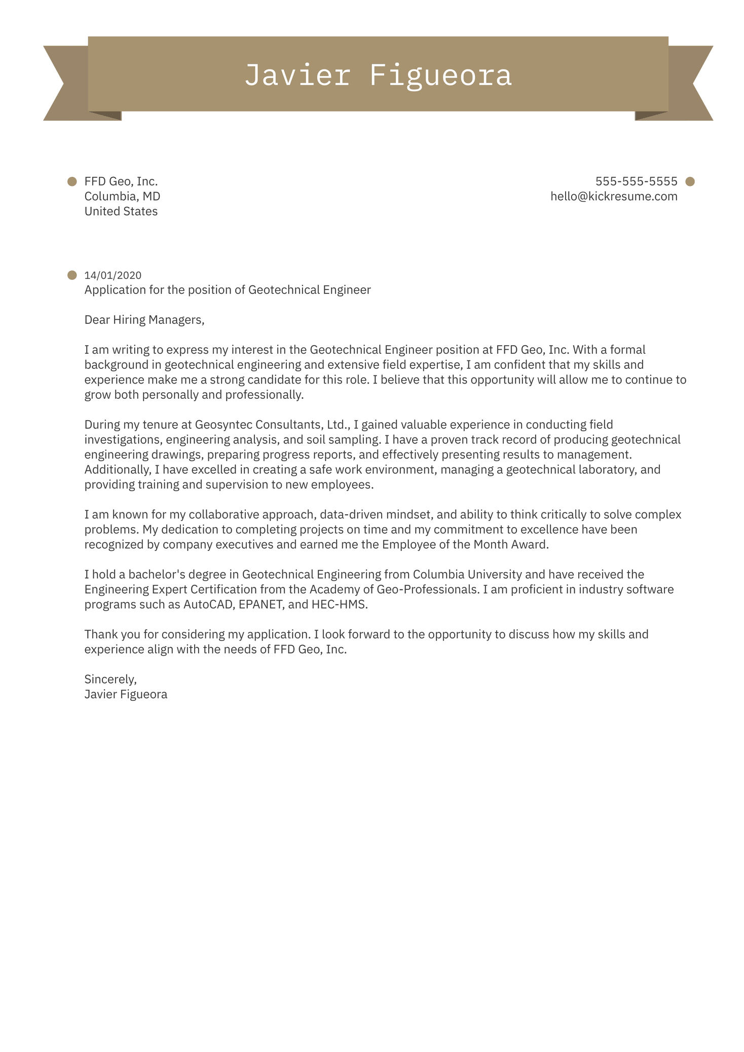 Cover Letter Examples Data Engineer Cover Letter