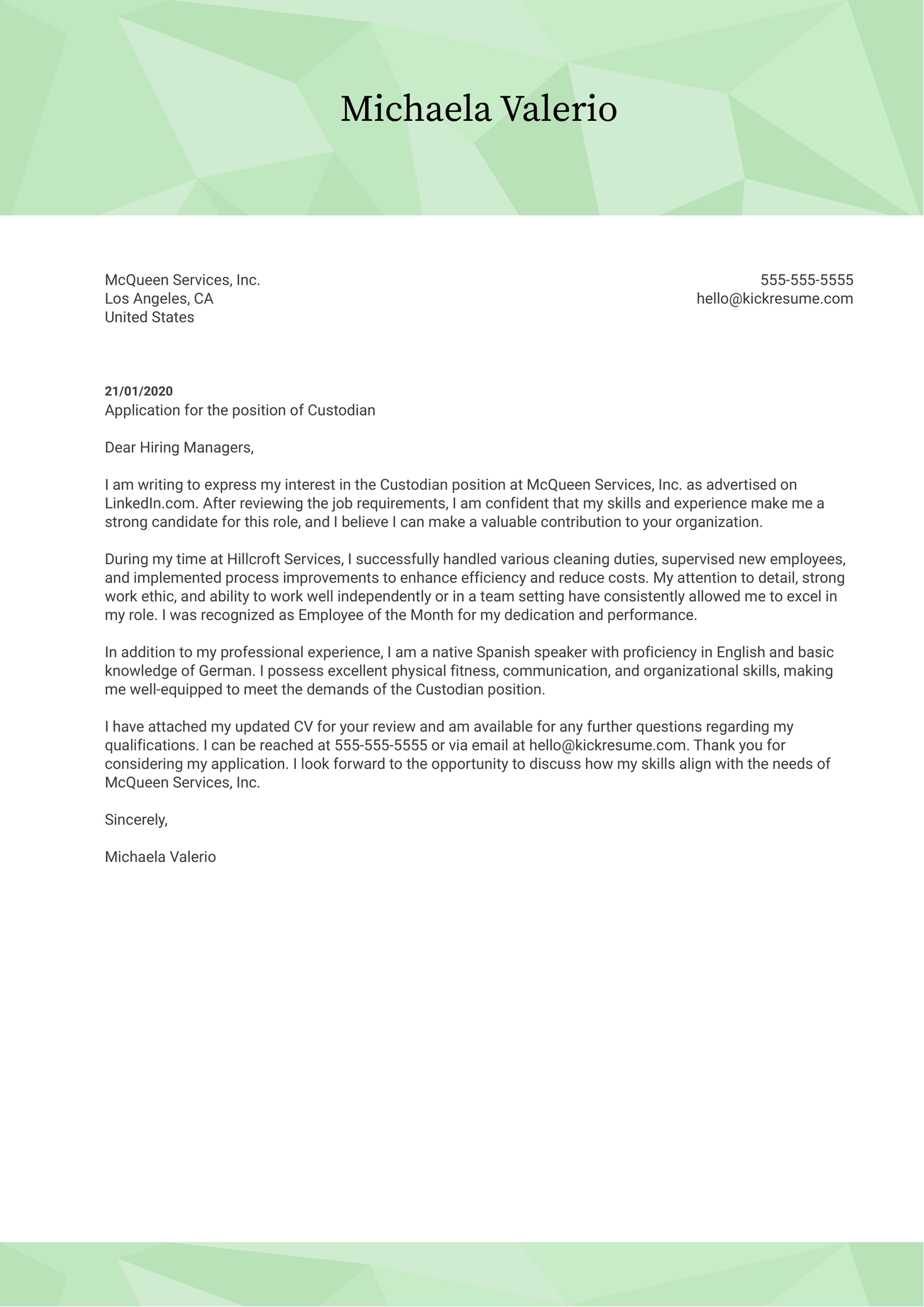 Cover Letter Template Tulisan