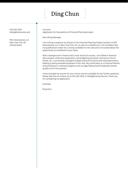 Financial Risk Analyst Cover Letter Example Kickresume