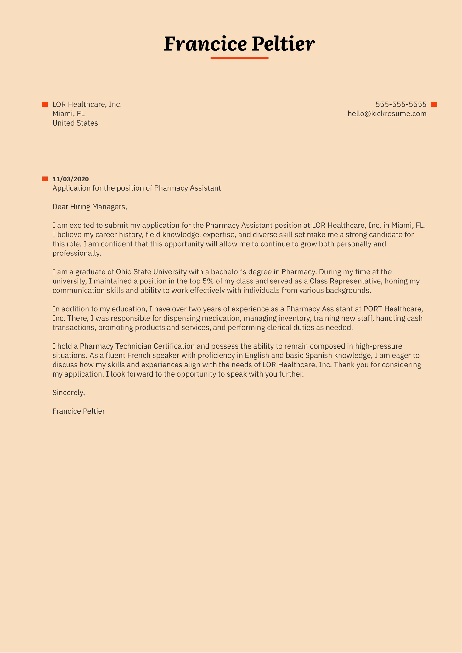 Sample Cover Letter For Health Care Assistant With No Experience 
