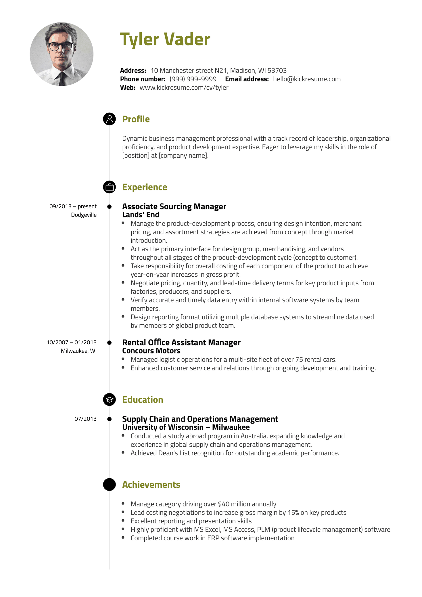 Cv Template Business Student Free CV Template For University Students
