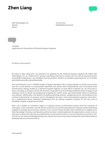 IT Support Officer IT Cover Letter Examples Kickresume