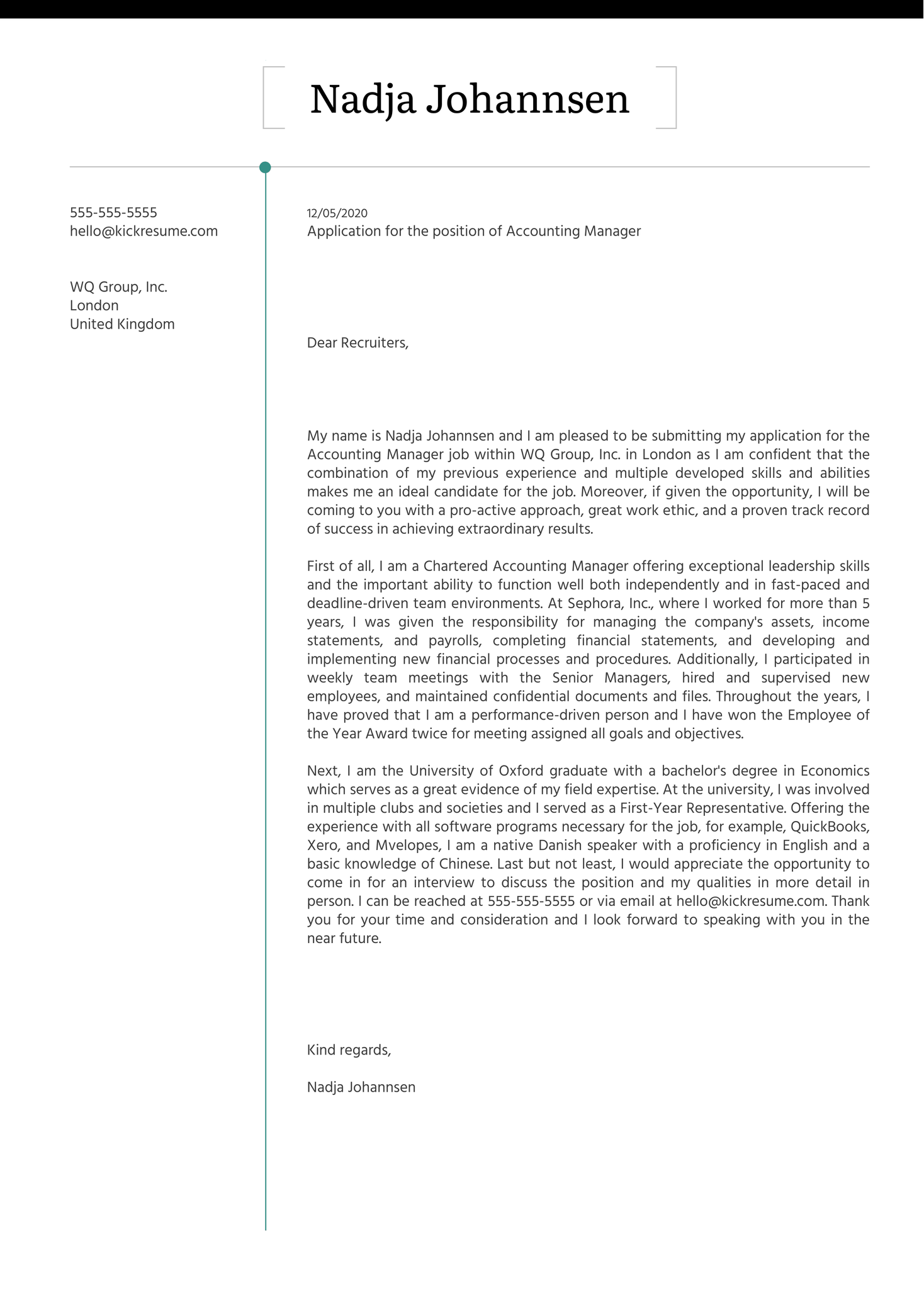 Best Cover Letter For Accountant Job Sample Free Samples Examples 