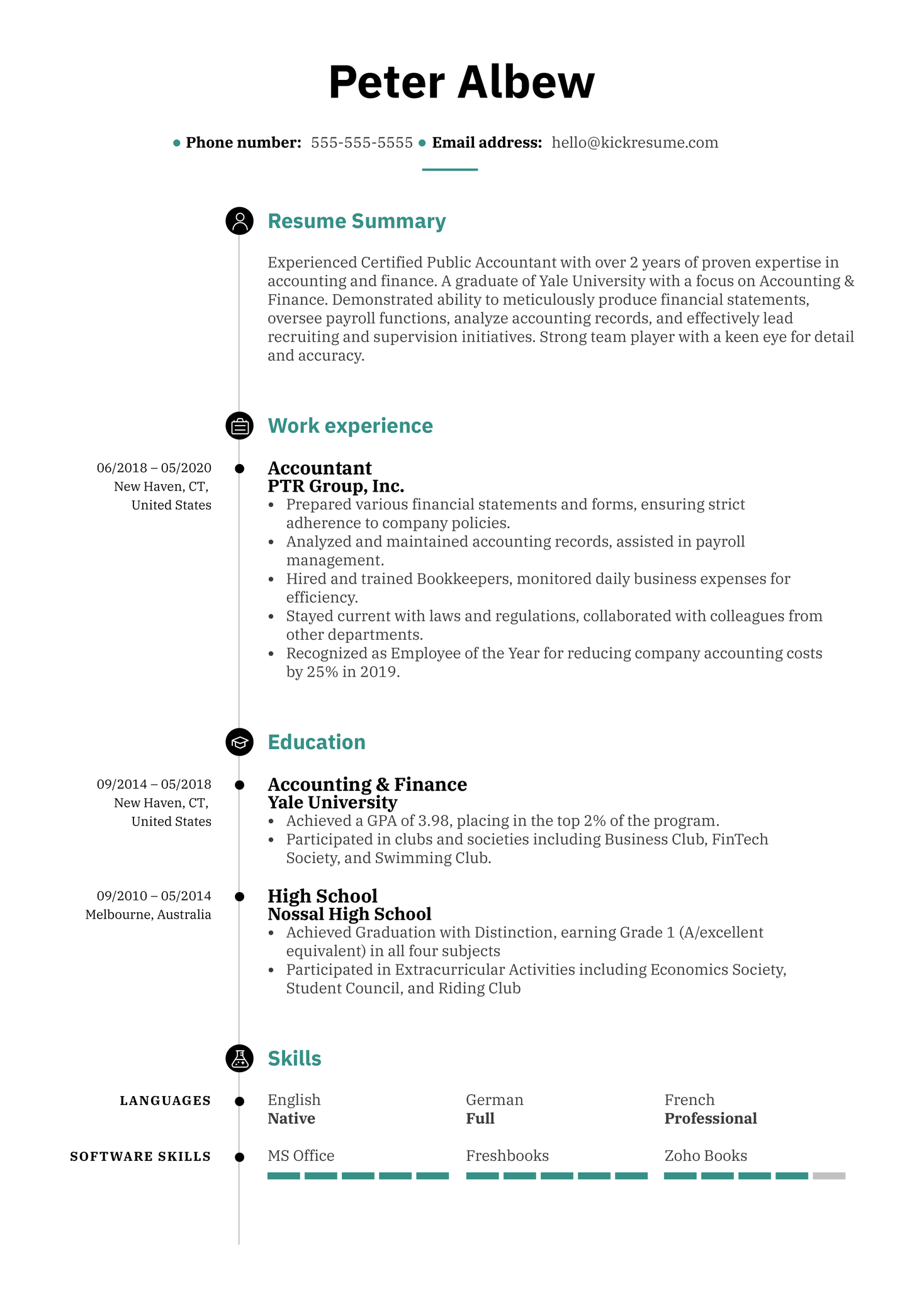 Resume Summary Example Kickresume