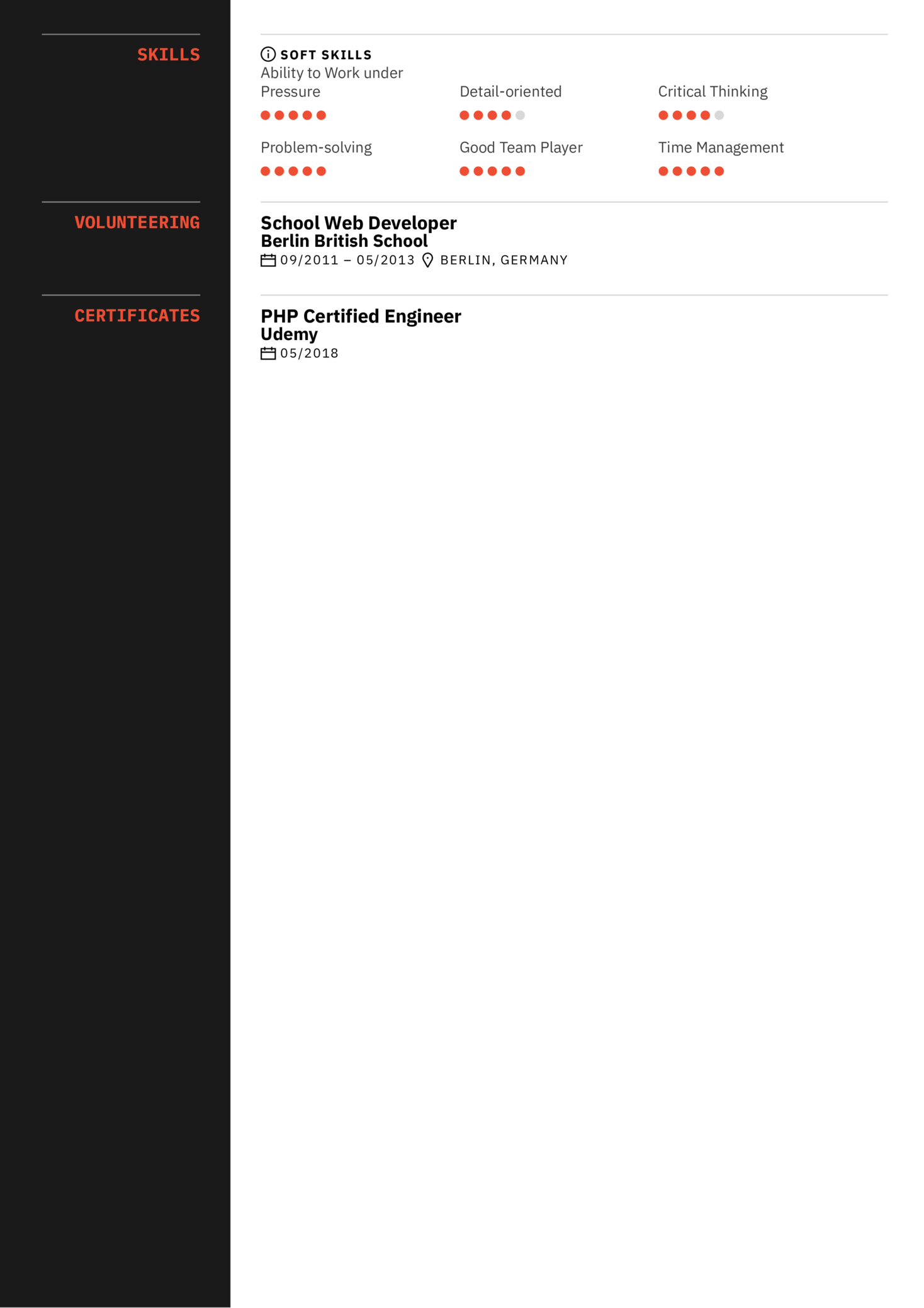 Original Back-end Developer Resume Sample | Kickresume