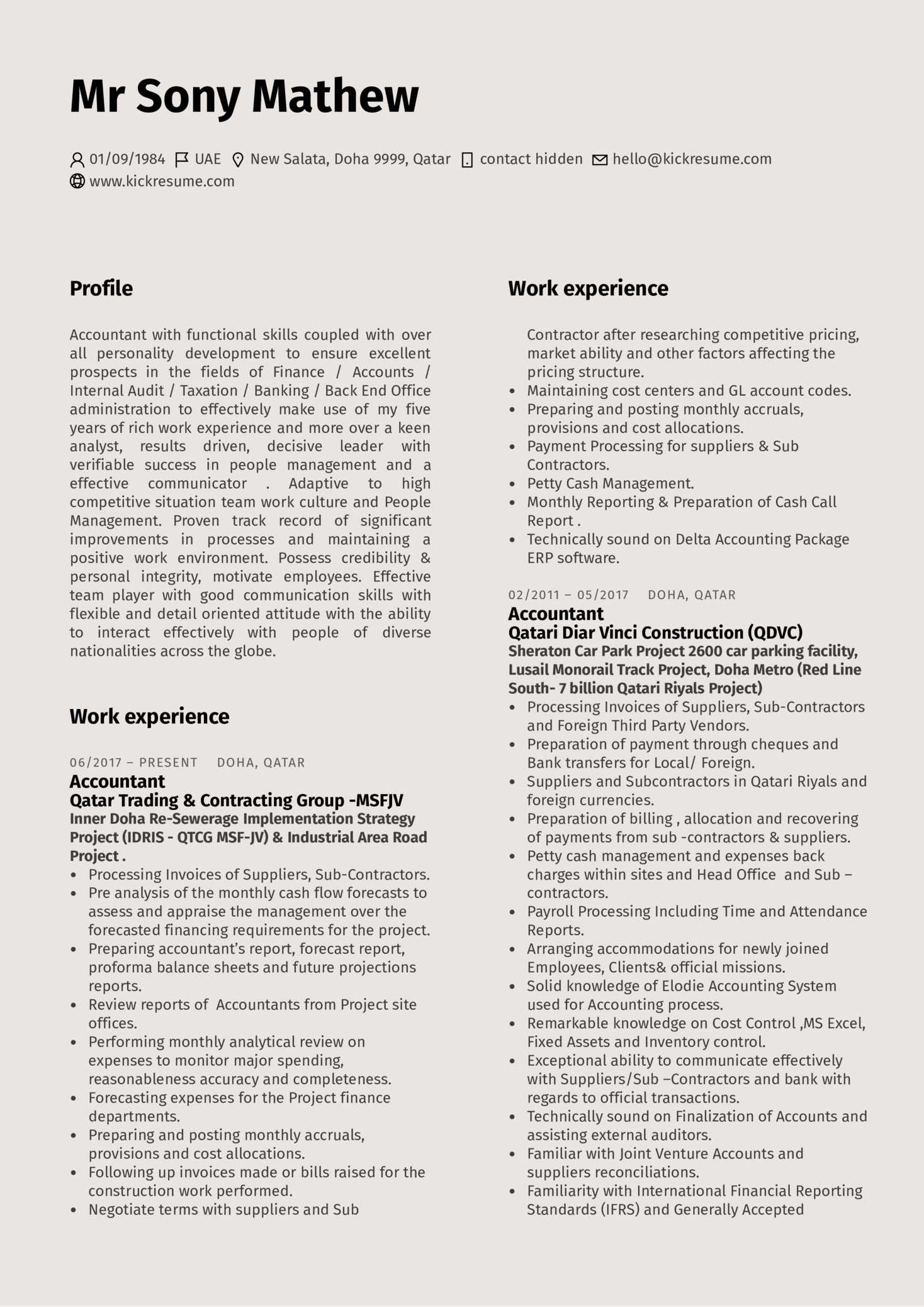 DB Schenker Accountant Resume Example | Kickresume