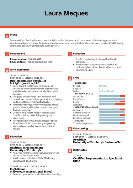 Process Improvement Specialist Resume Sample | Kickresume