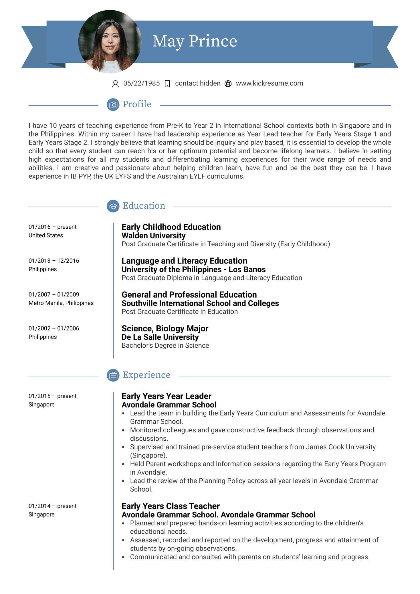Top Teacher S Resume Samples Pro Writing Tips Resume Now Resume 