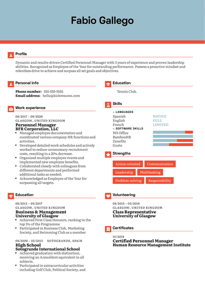 Corporate Recruiter Resume Example | Kickresume