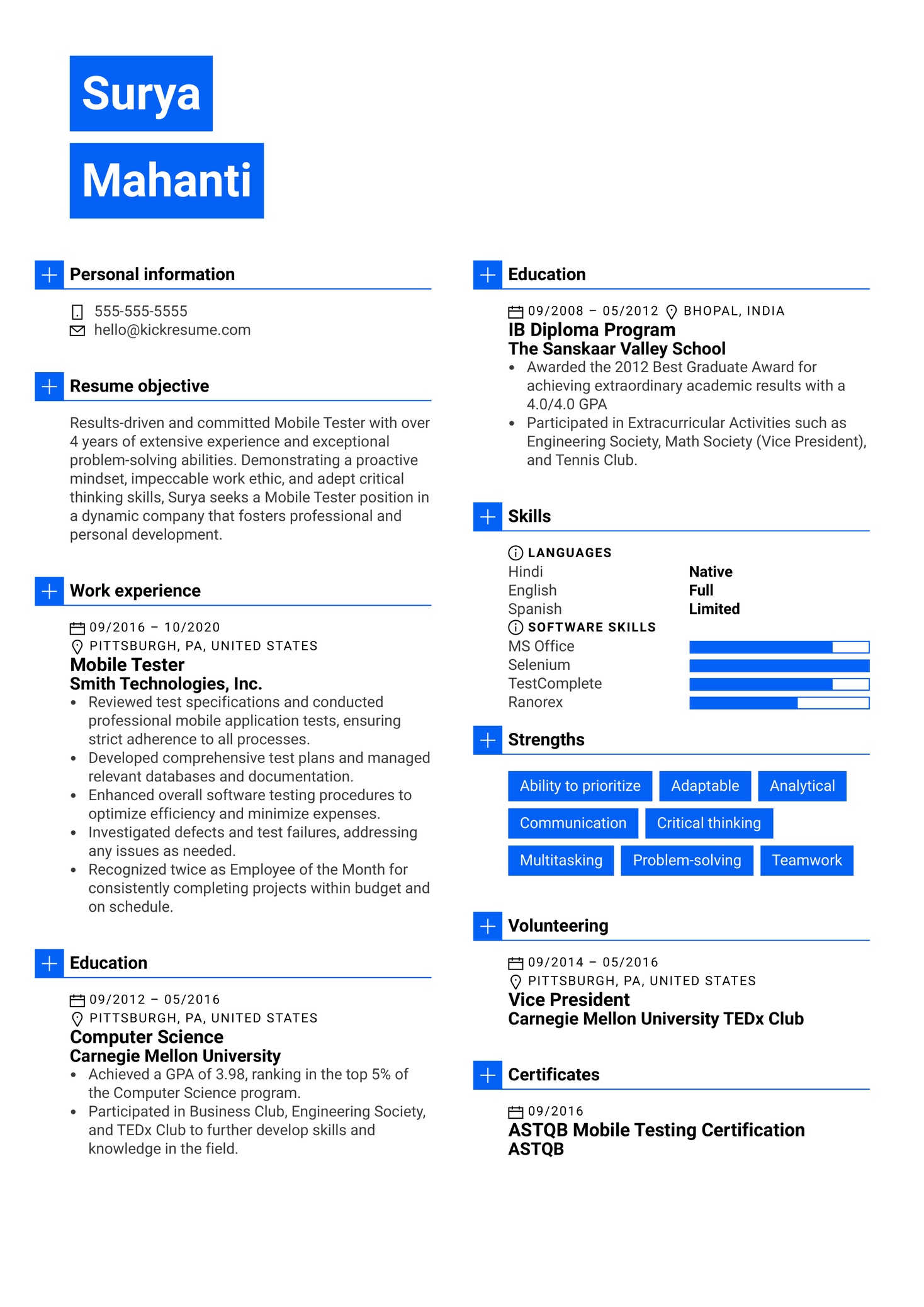 Computer Science Cs Cv Example Template For 2022 Vrogue