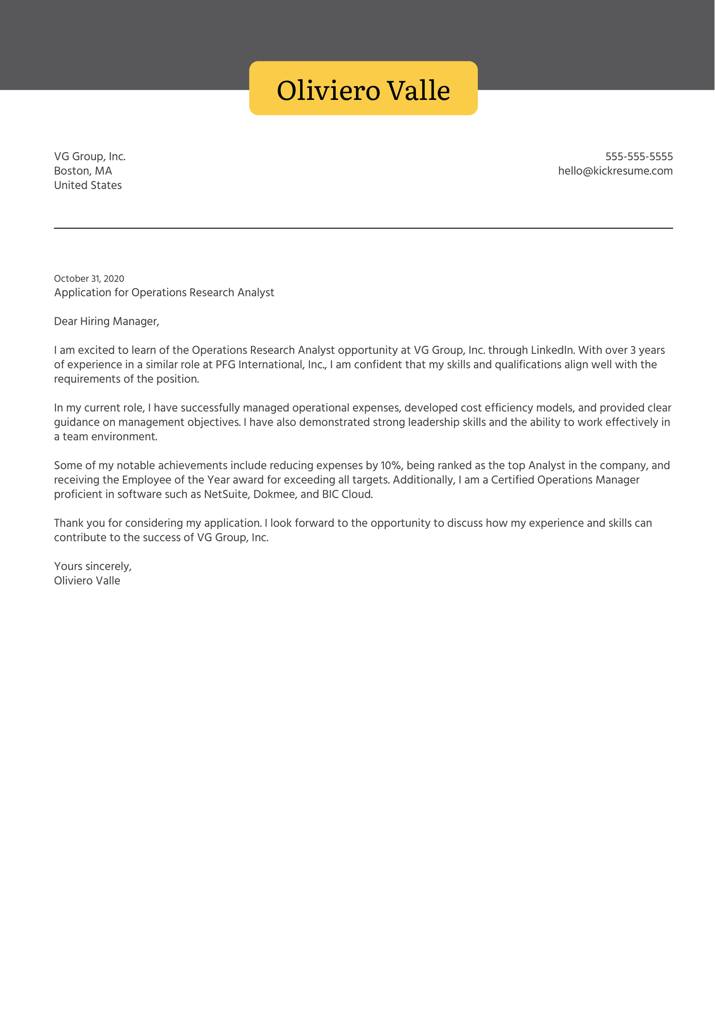 Operations Cover Letter Sample Original Write A Cover Letter