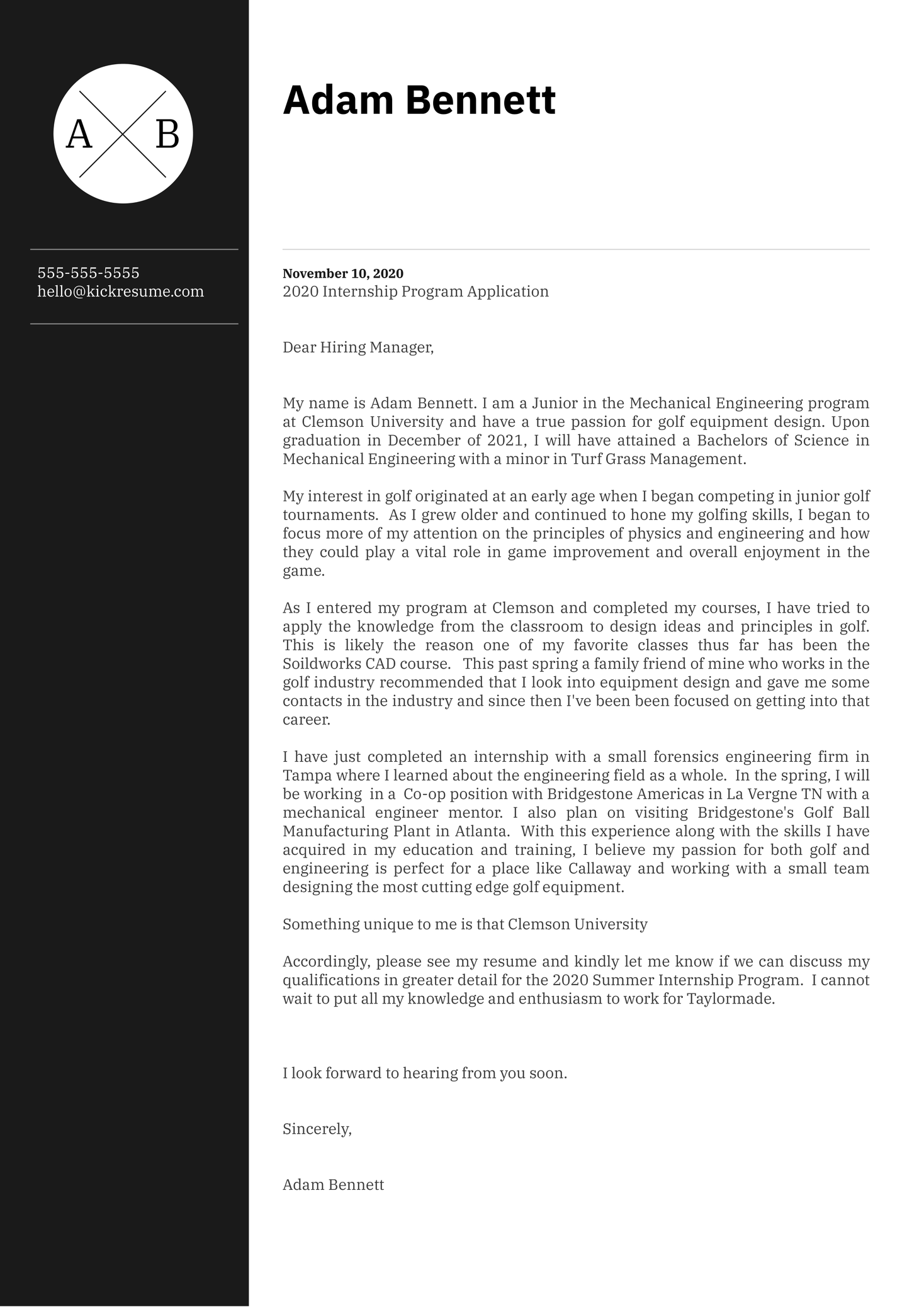 Mechanical Engineer Cover Letter Examples