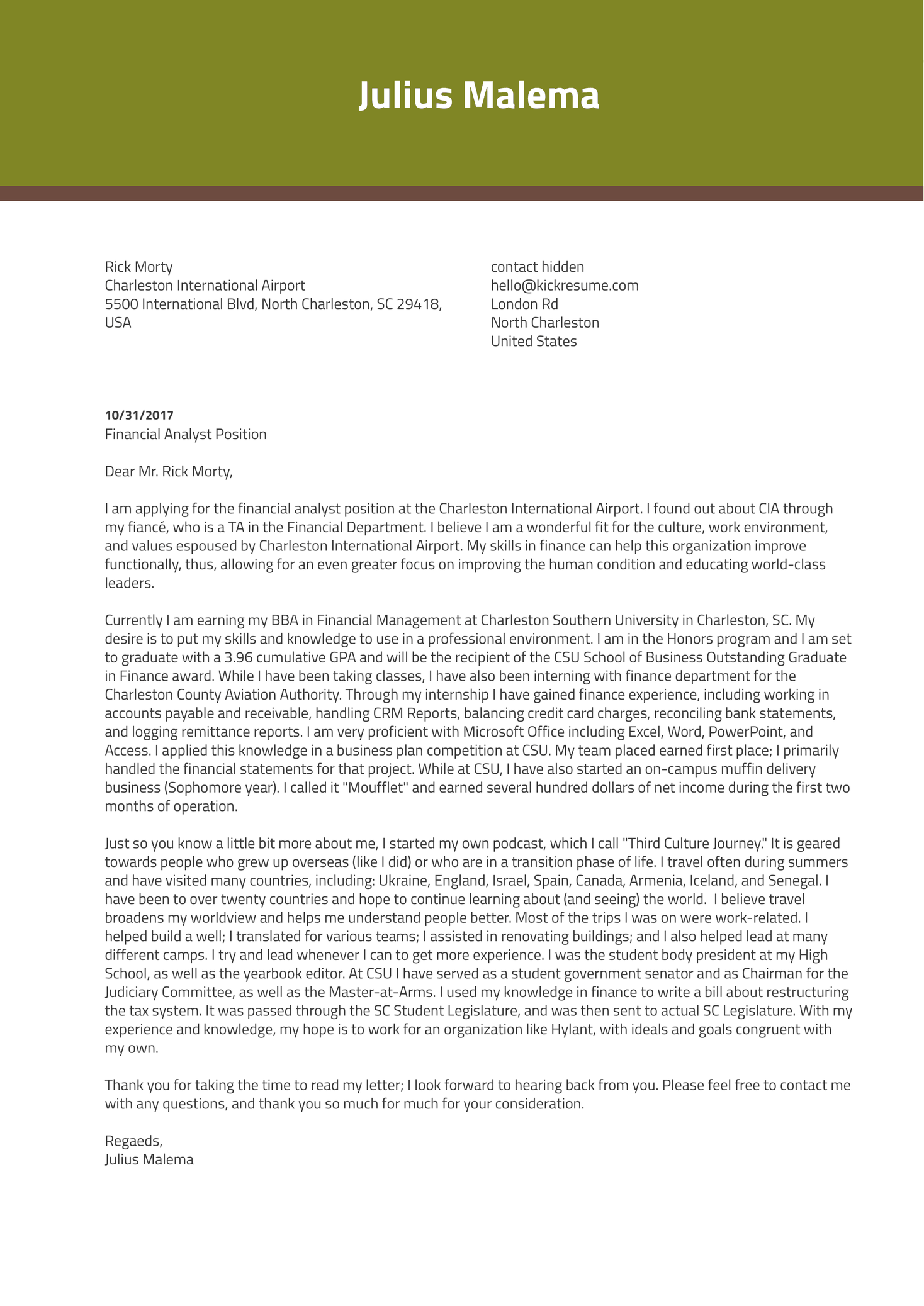 Cover Letter Jp Morgan Internship Cover Letter