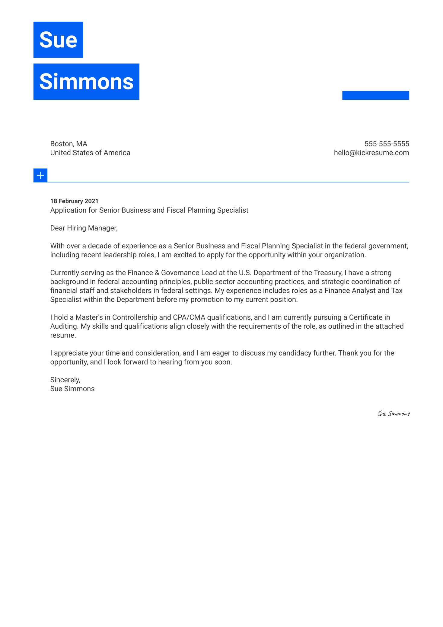 Federal Cover Letter Example Kickresume