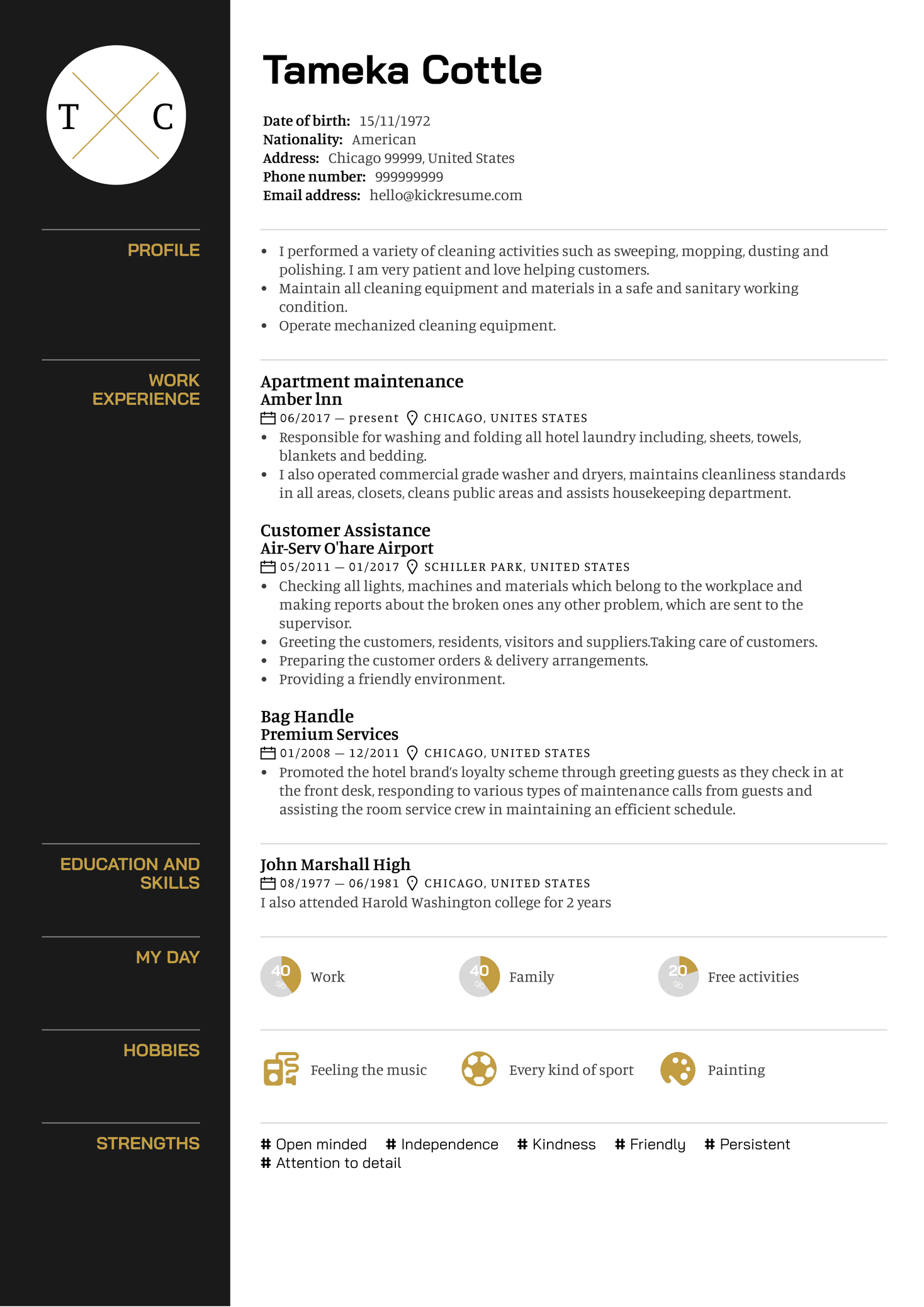 Resume Examples By Real People Apartment Maintenance Resume Sample Kickresume