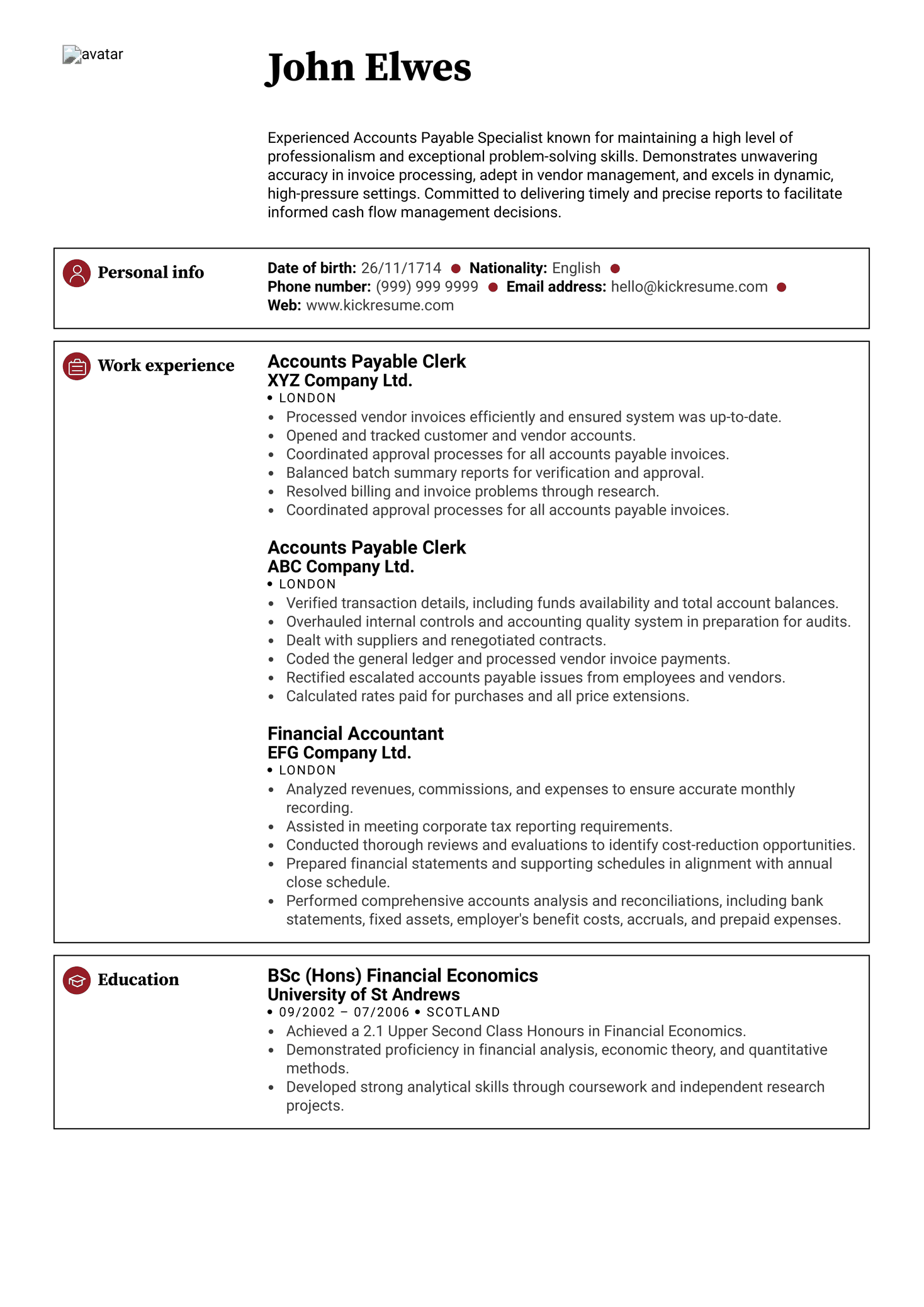 Curriculum Vitae Example For Job In Nigeria