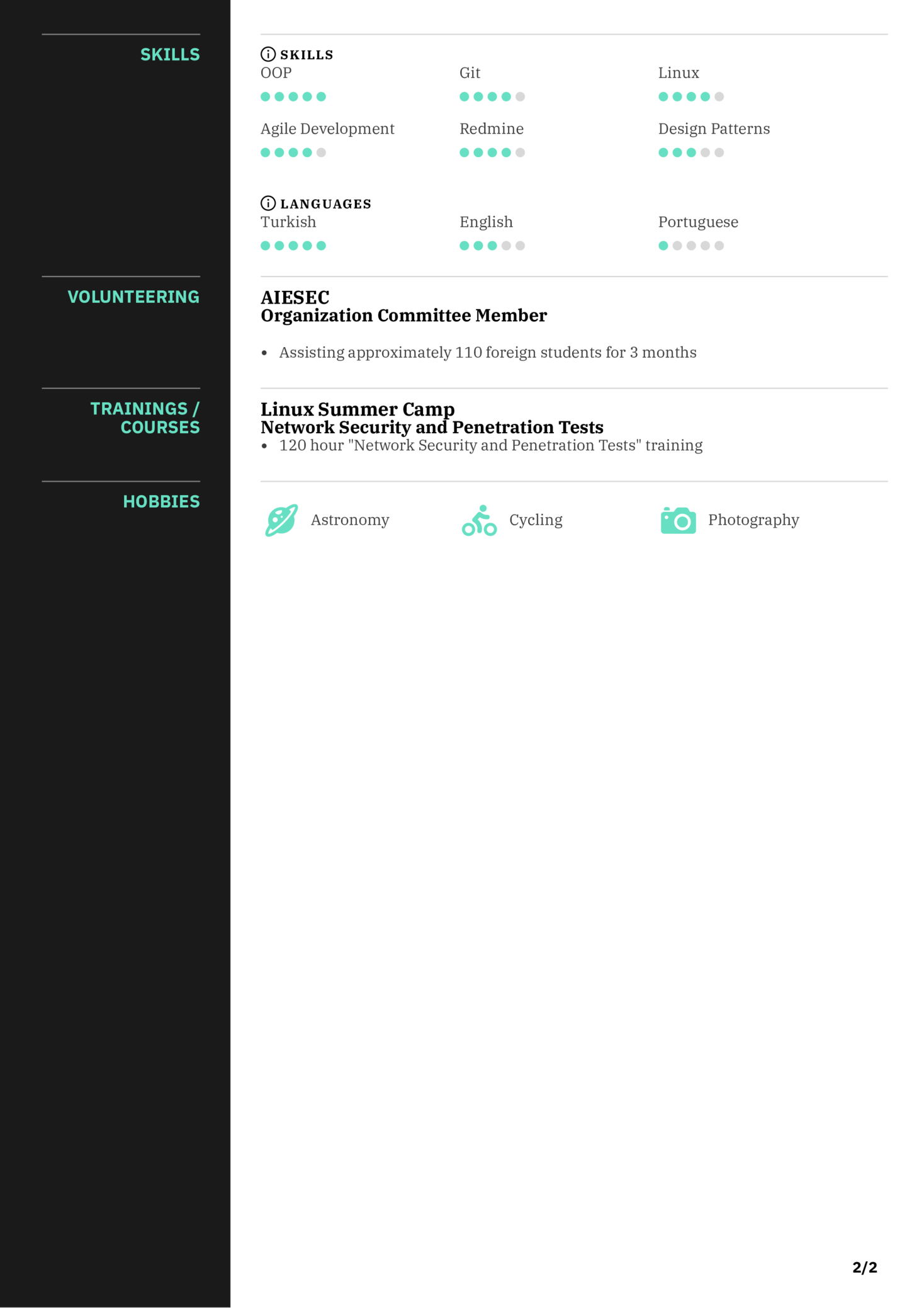 Software Engineering Intern at Payworks Resume Sample | Kickresume