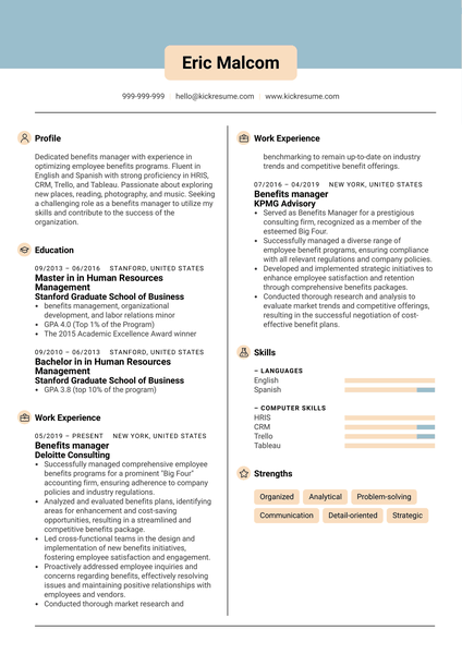 Spa Manager Resume Sample | Kickresume