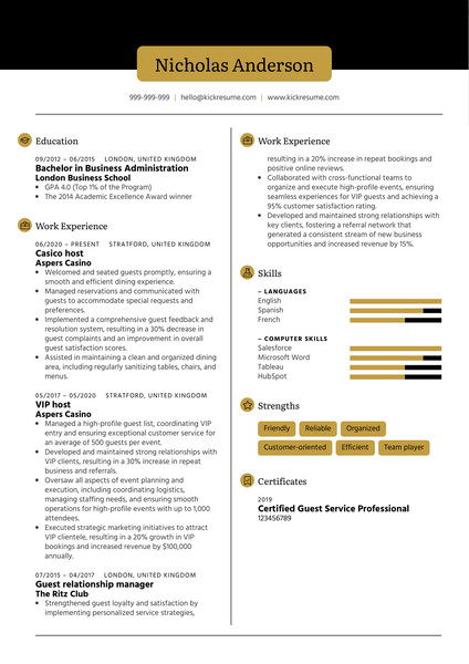 Telephone operator Resume Sample | Kickresume