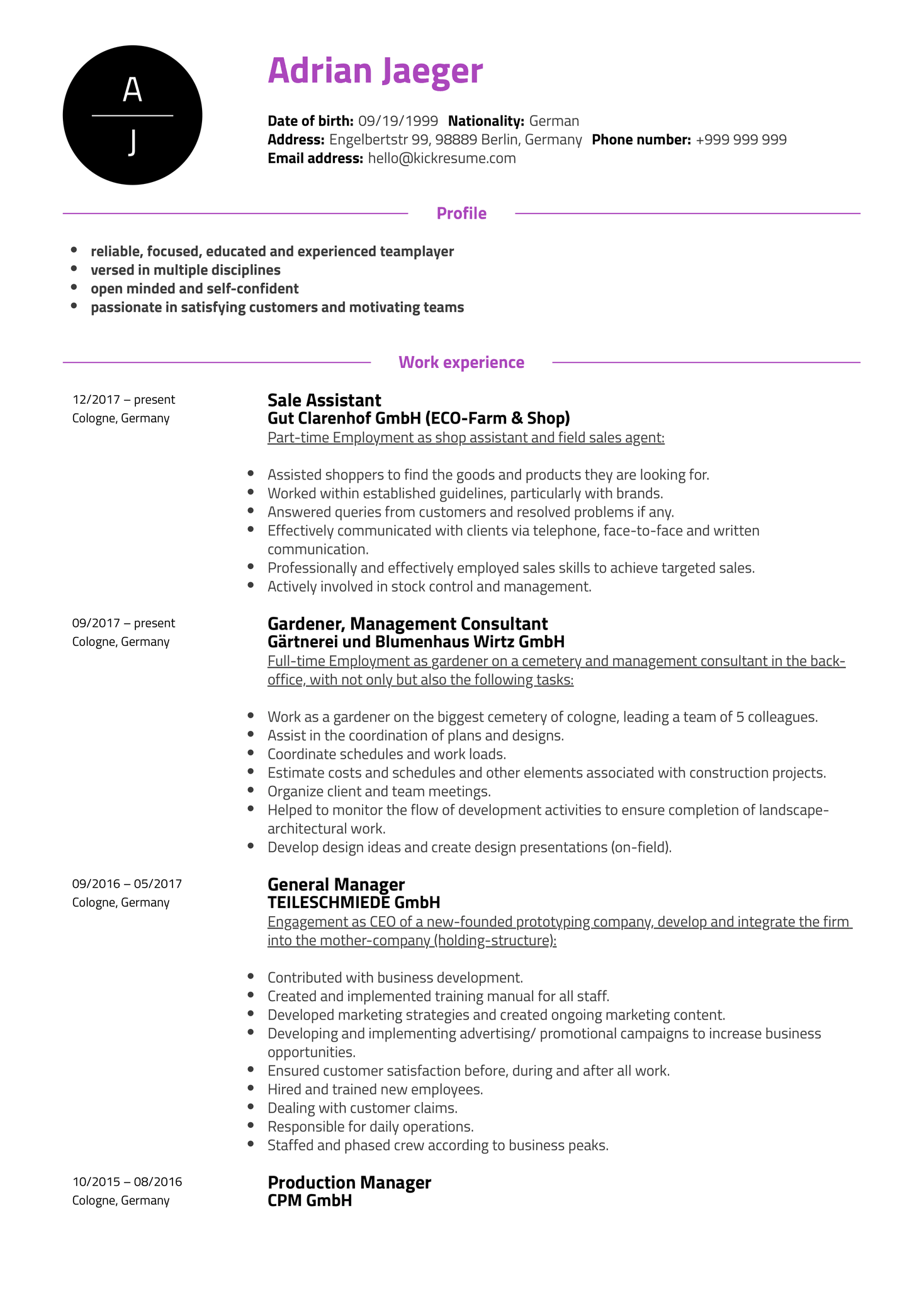 Customer Support Specialist Resume Example Kickresume
