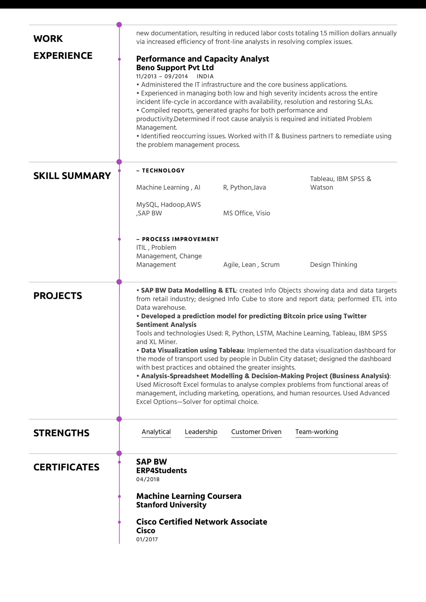 Business Process Analyst CV Sample | Kickresume