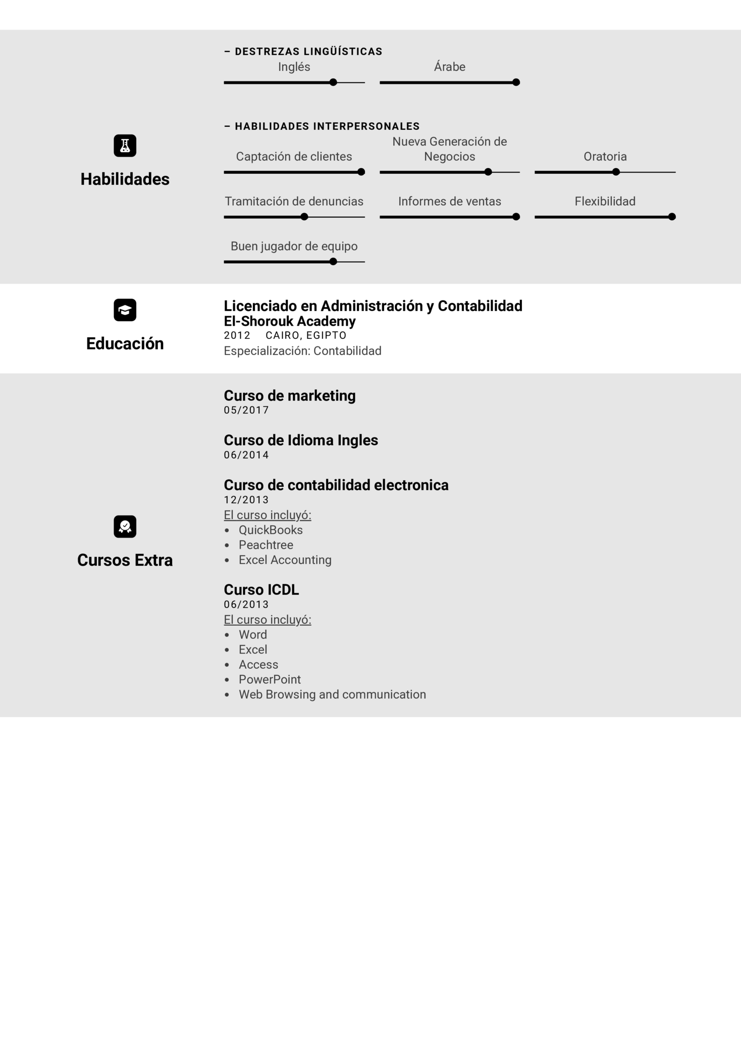 Representante de ventas en Adidas currículum ejemplo [ES] | Kickresume