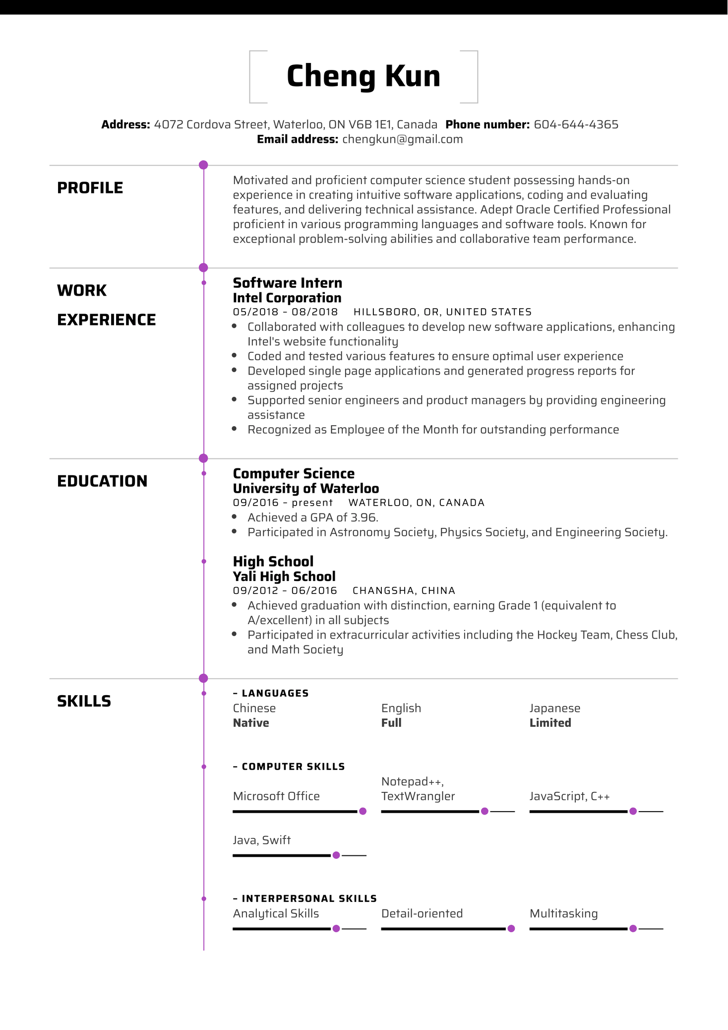 University Student Resume Example Kickresume