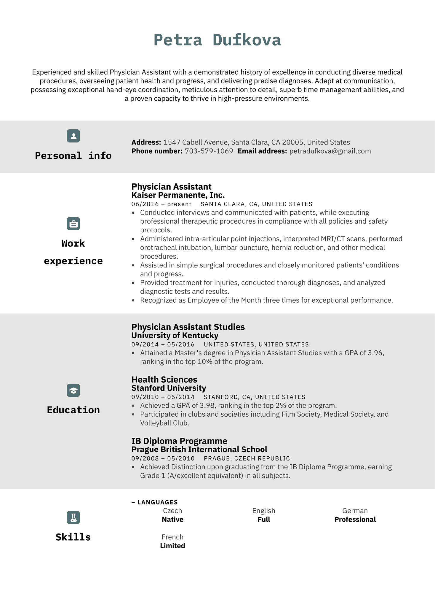Physician Assistant Resume Example Kickresume Physician Assistant Resume Example Kickresume
