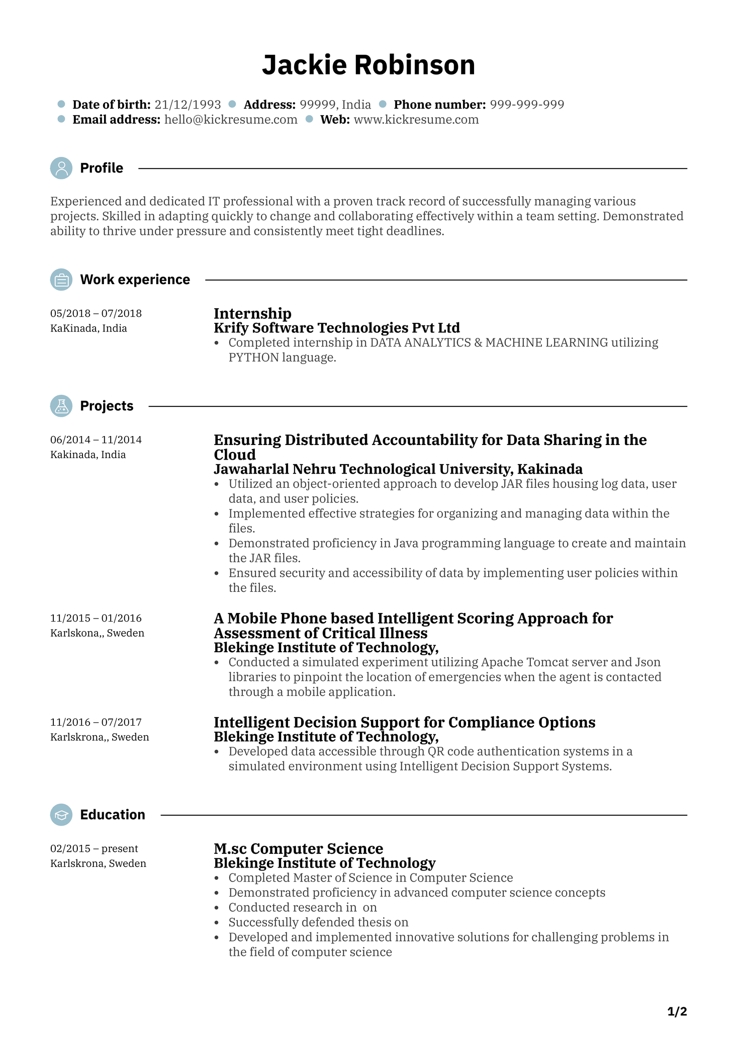 Software Engineer Resume Templates