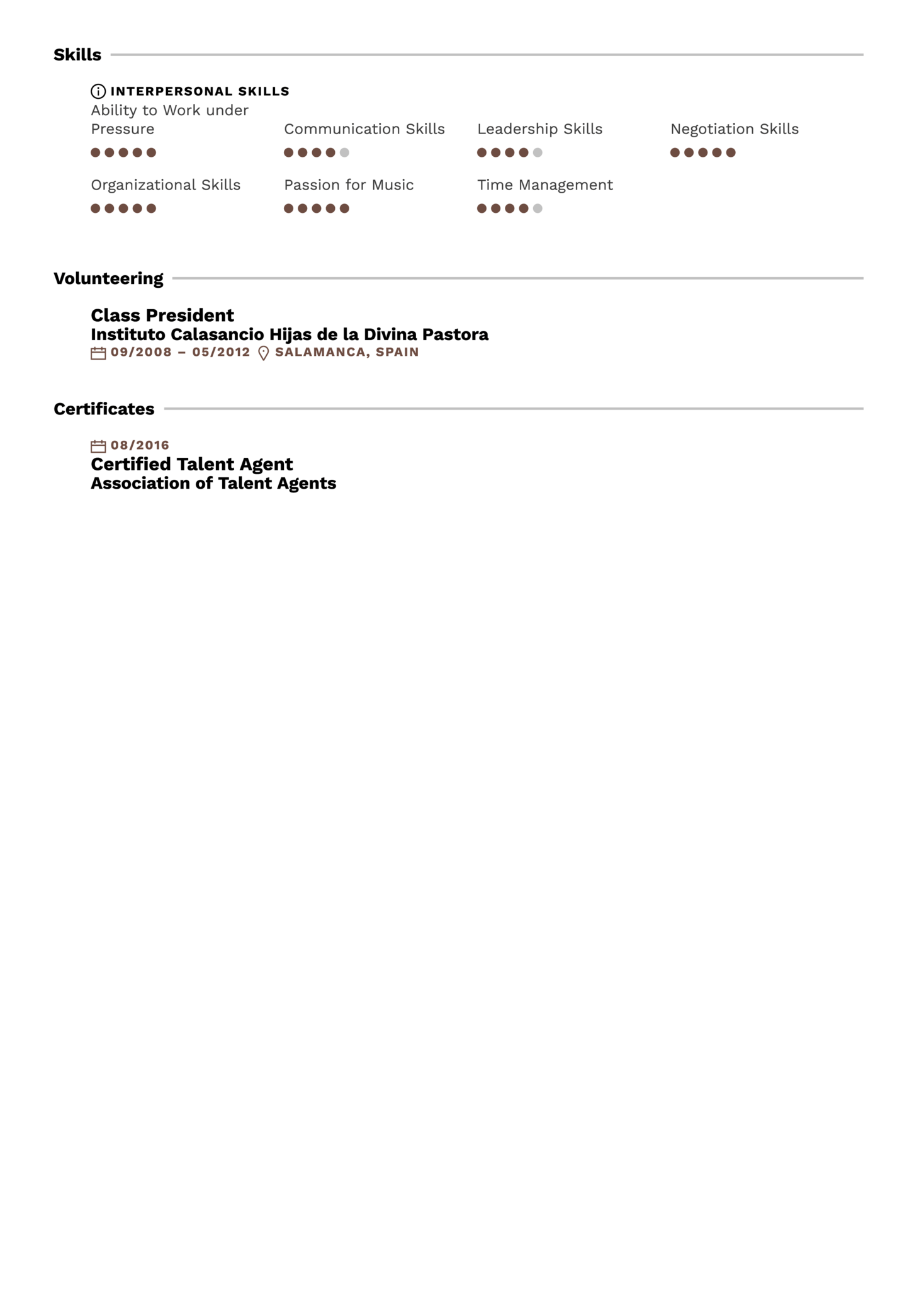 Booking Agent Resume Sample | Kickresume