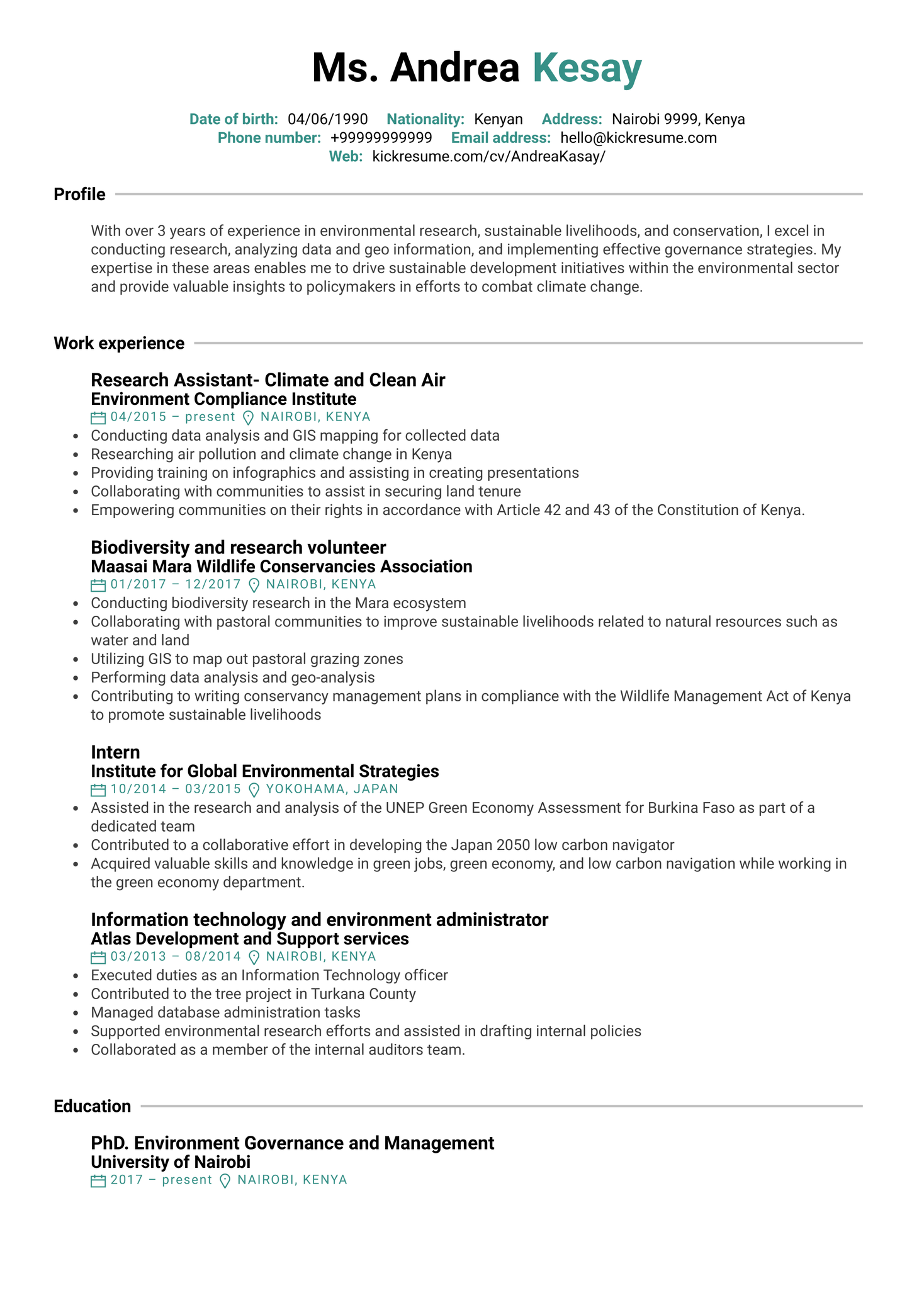Research Experience Cv Example March 2021