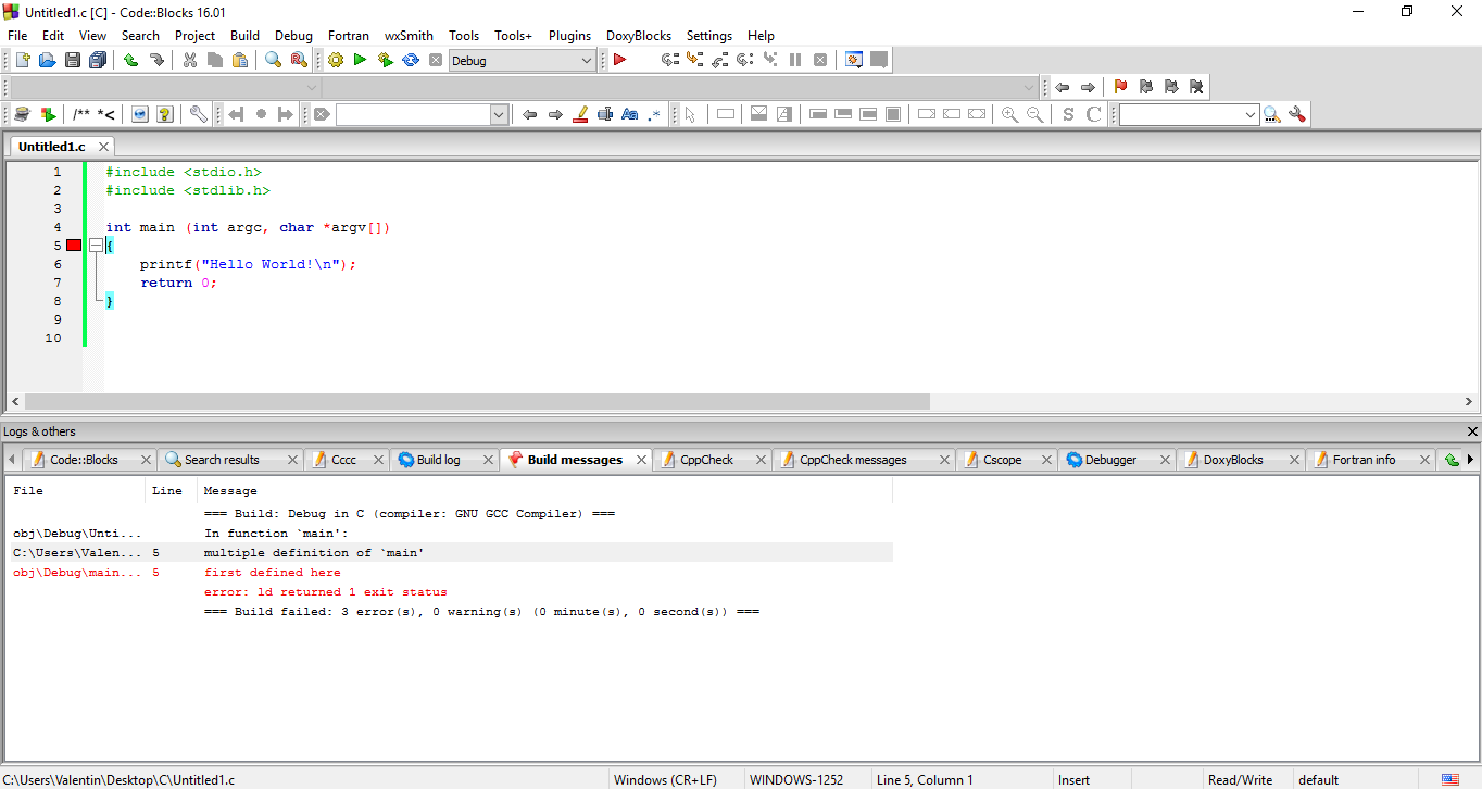 [Résolu] Probleme C sur CodeBlocks - page 1 - OpenClassrooms